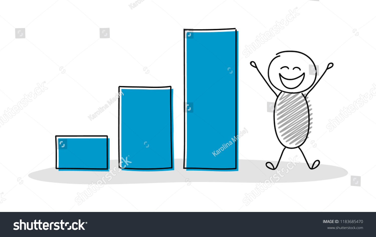 Stickman Showing Chart Columns Vector: เวกเตอร์สต็อก (ปลอดค่าลิขสิทธิ์ ...