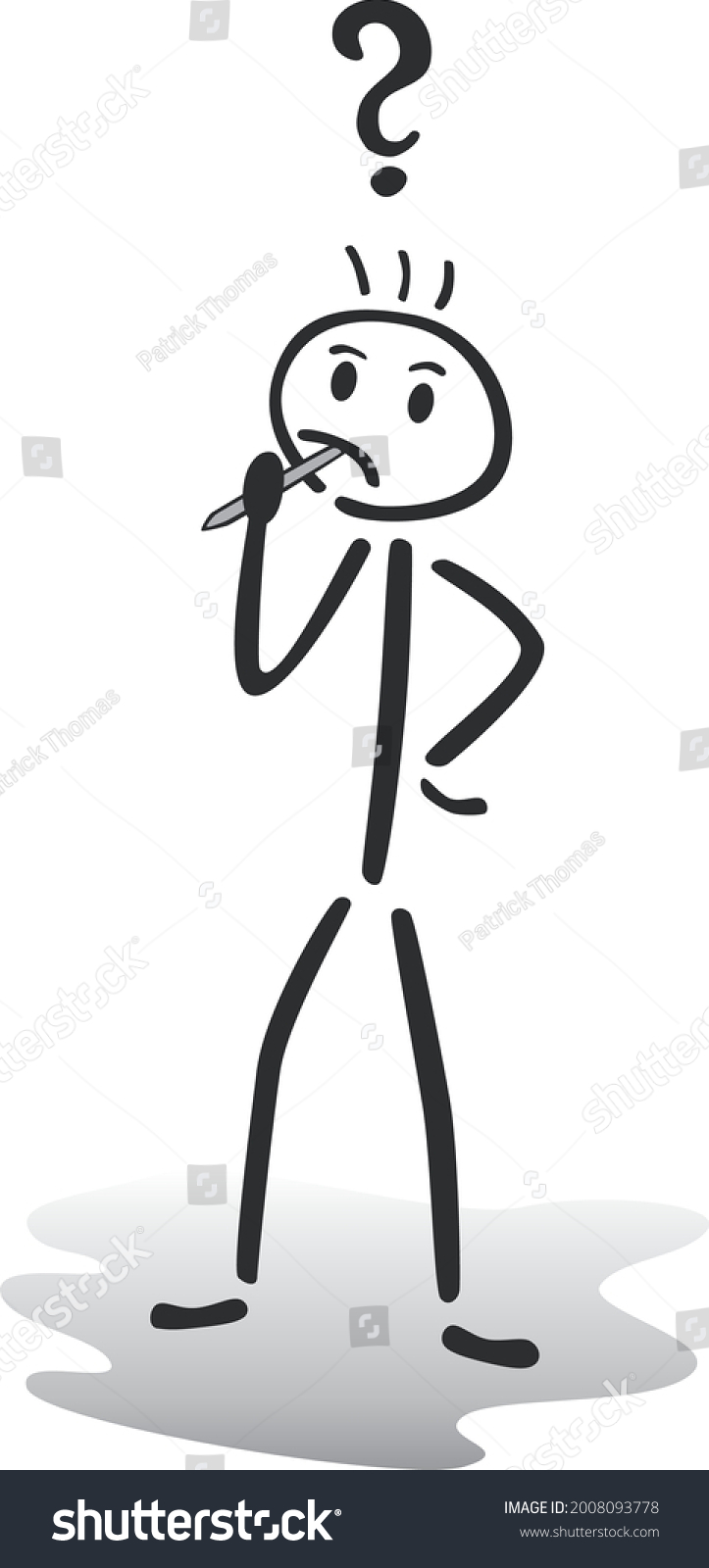 Stickman That Thinks Vector Illustration: เวกเตอร์สต็อก (ปลอดค่า ...