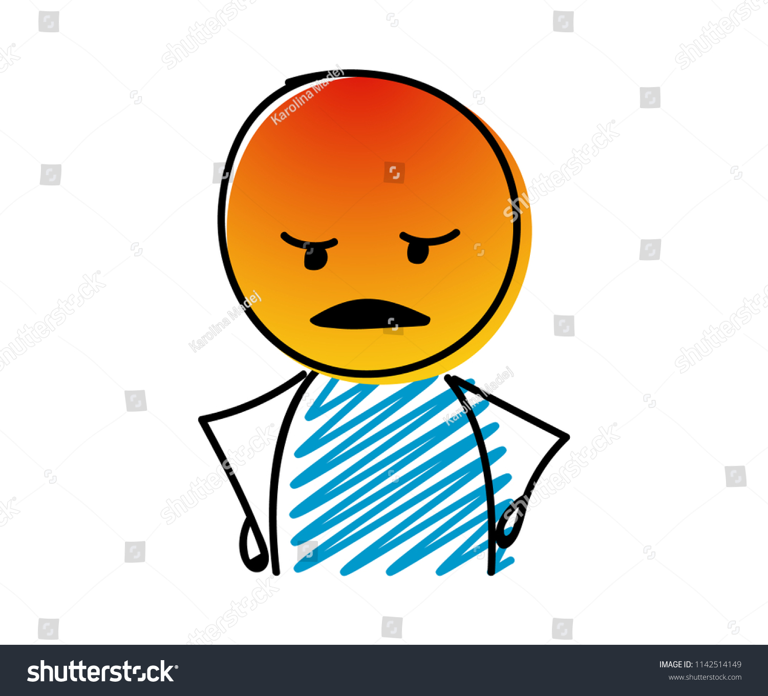 Stickman Angry Emoji Vector : image vectorielle de stock (libre de ...