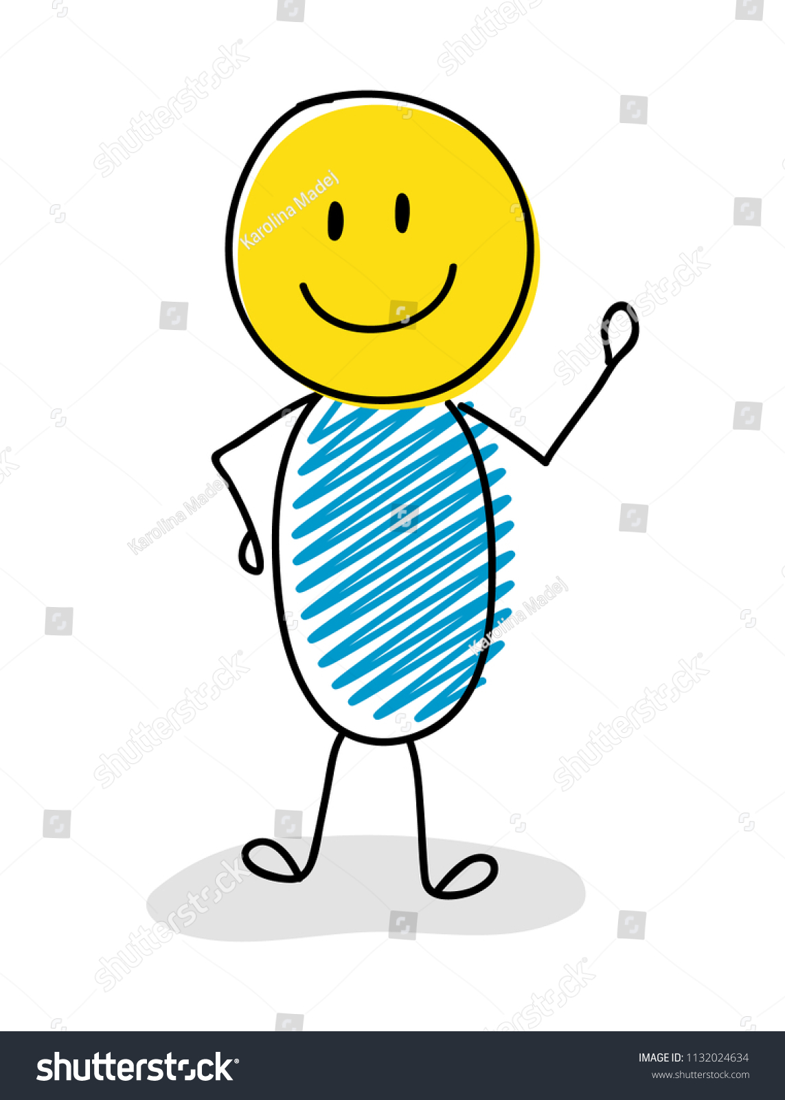 Stickman Smiley Emoji Vector Stock Vector (Royalty Free) 1132024634