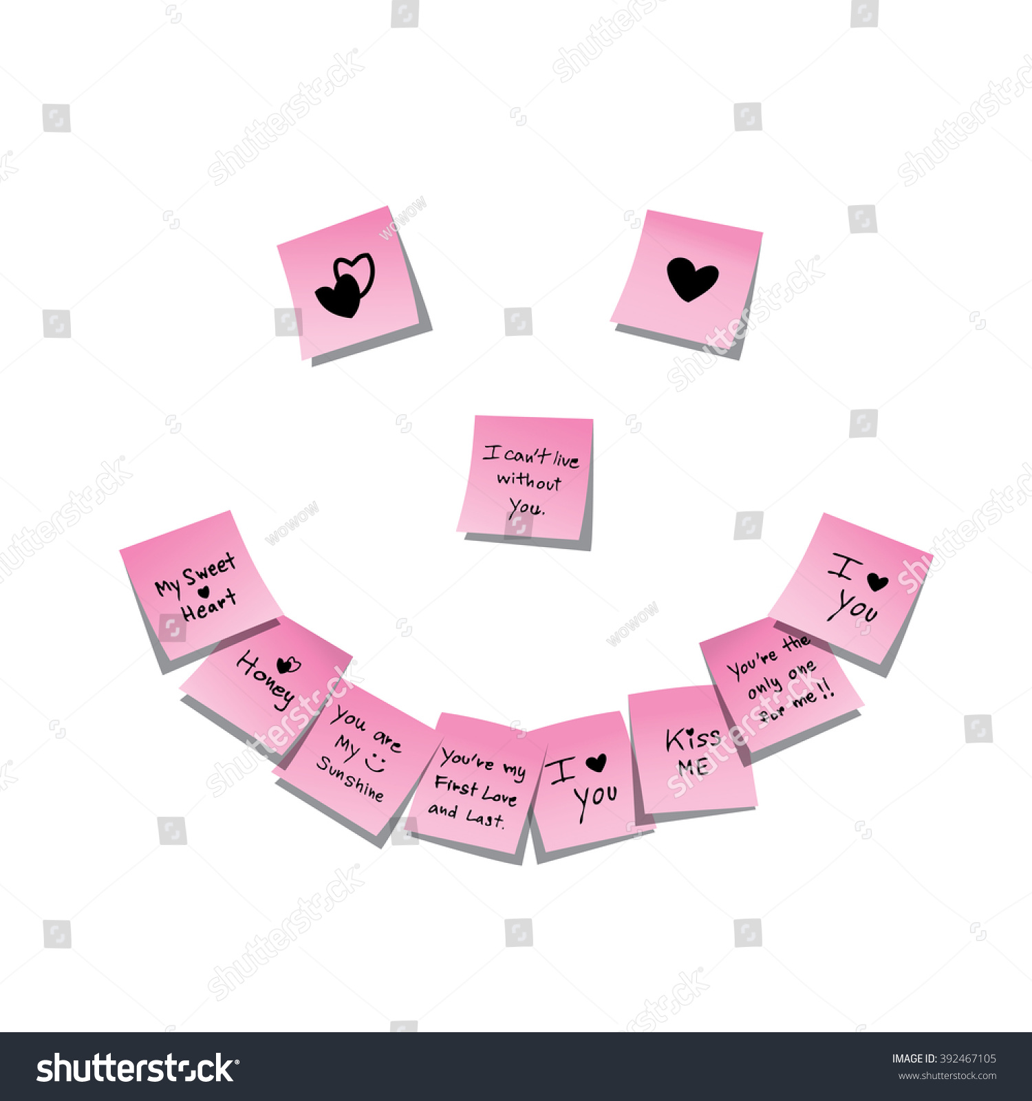 Sticky Note Smile Idea Concept Vector Stock Vector (Royalty Free) 392467105