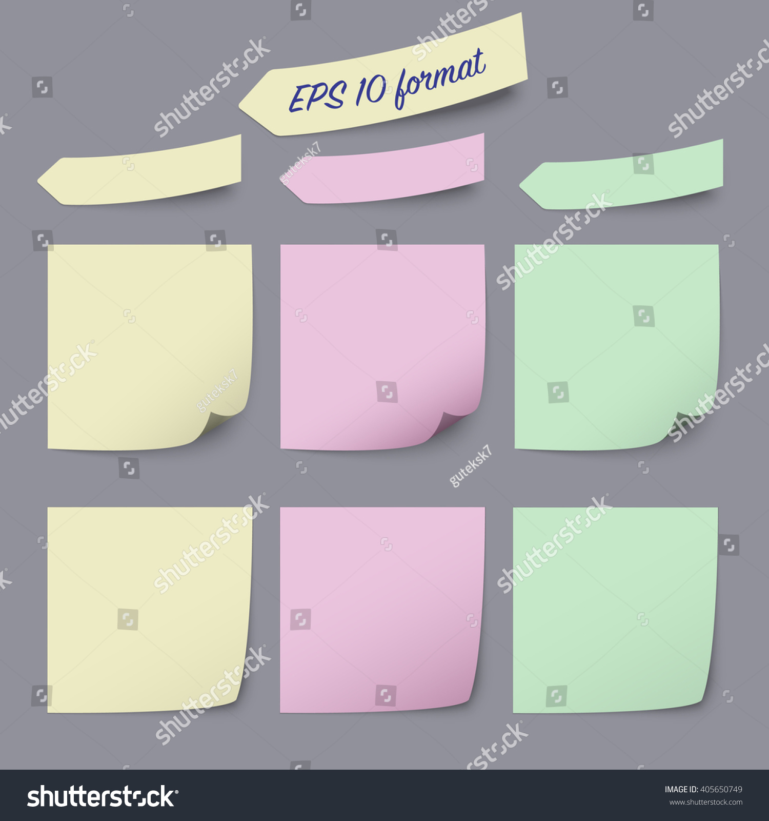 Sticky Notes Annotations Template Set Three Stock Vector Royalty Free 405650749 Shutterstock