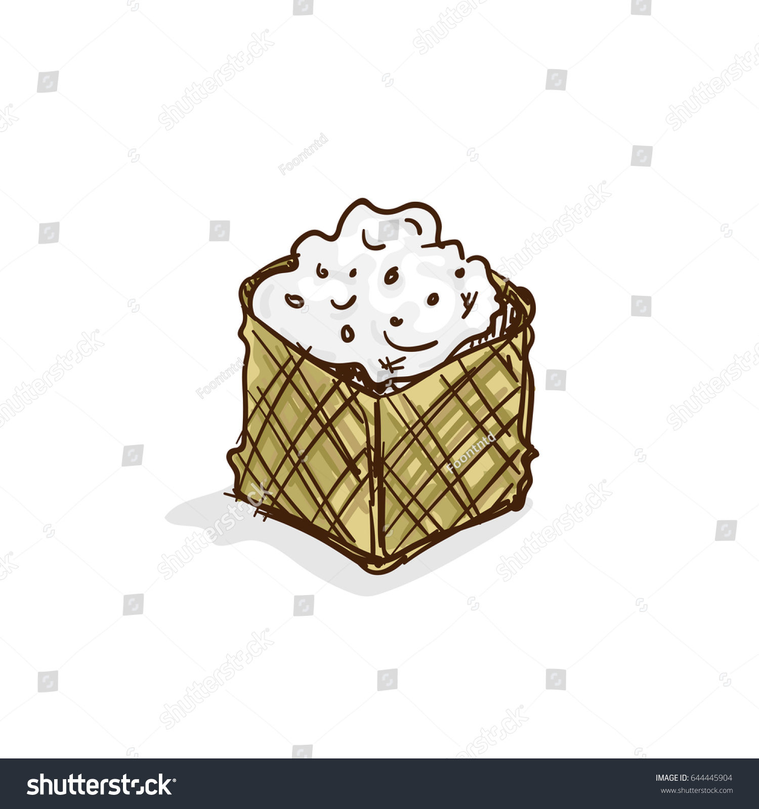 Sticky Rice Drawing Object Stock Vector (Royalty Free) 644445904 ...