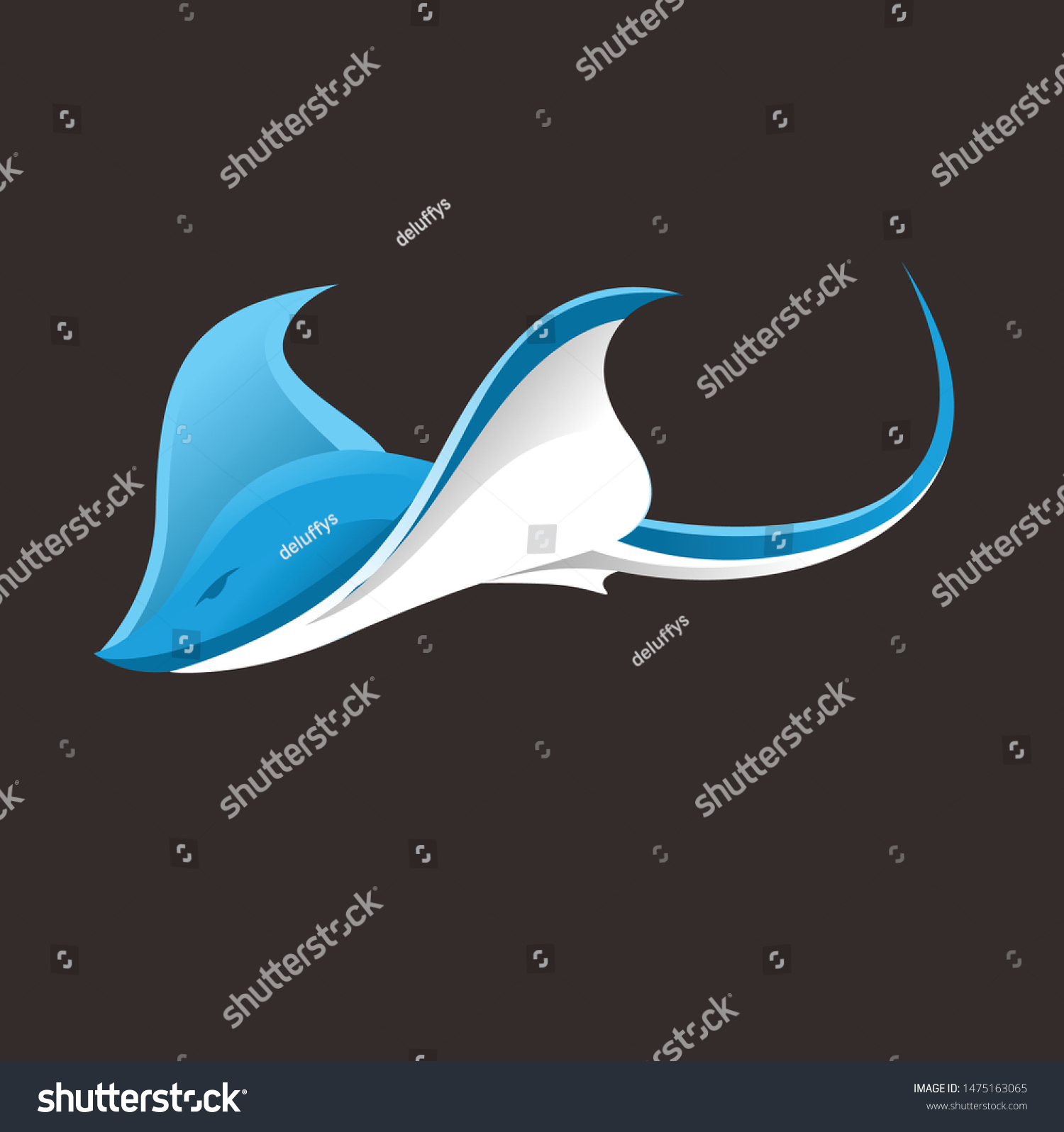 Stingray Logo Character Design Template Stock Vector (Royalty Free ...