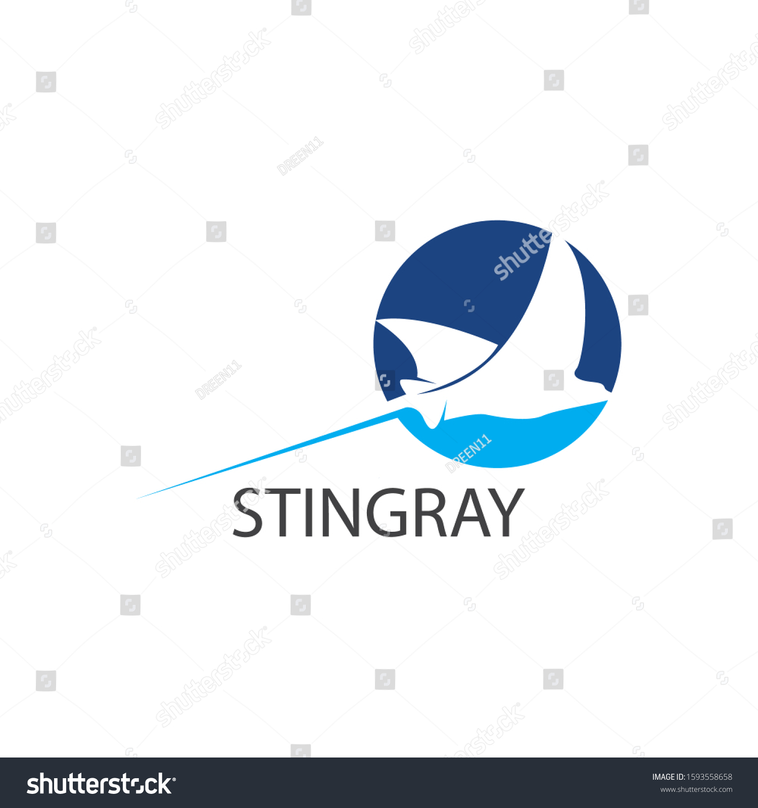Stingray Logo Ilustration Vector Flat Design Stock Vector (Royalty Free ...