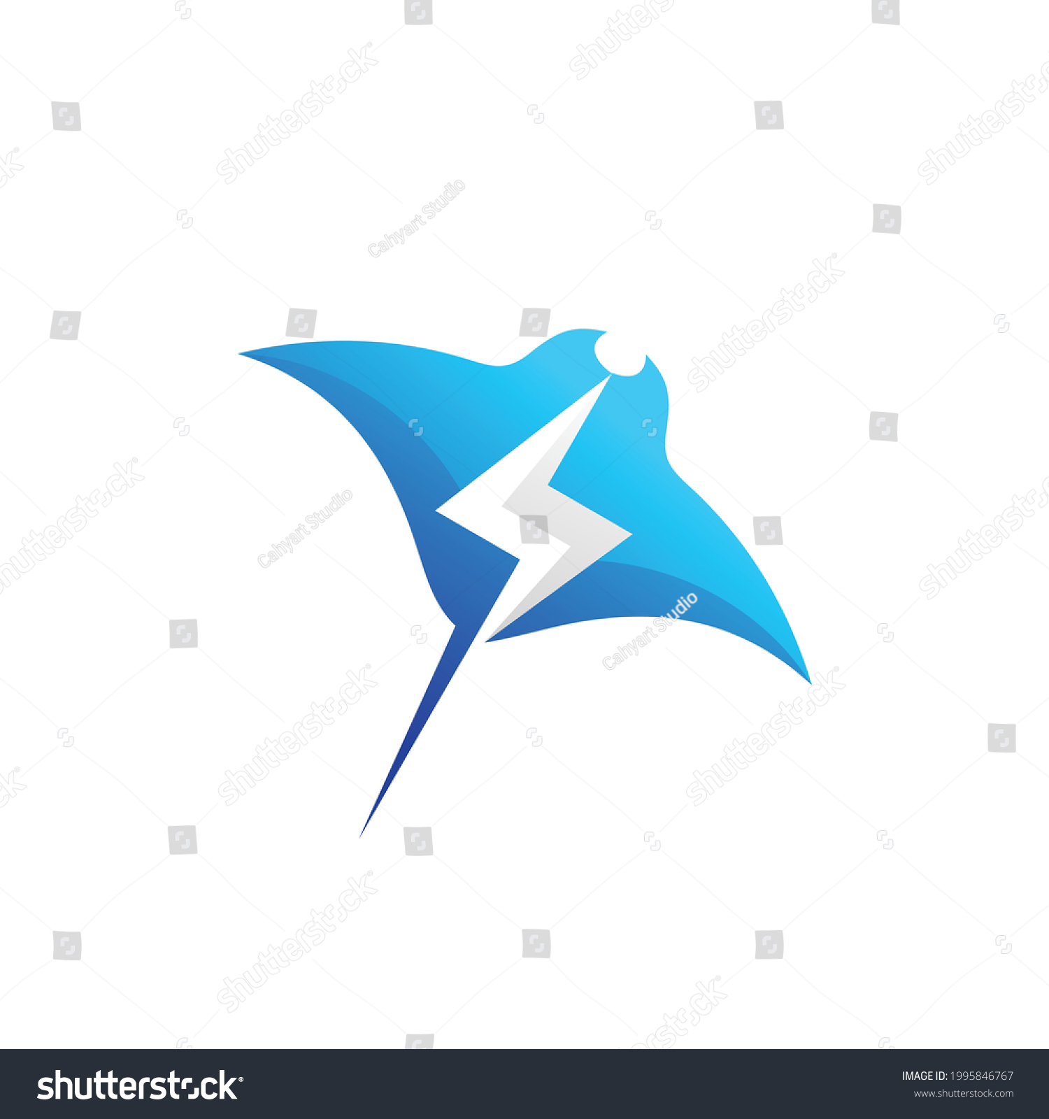 Stingray Logo Thunder Concept Stock Vector (Royalty Free) 1995846767 ...