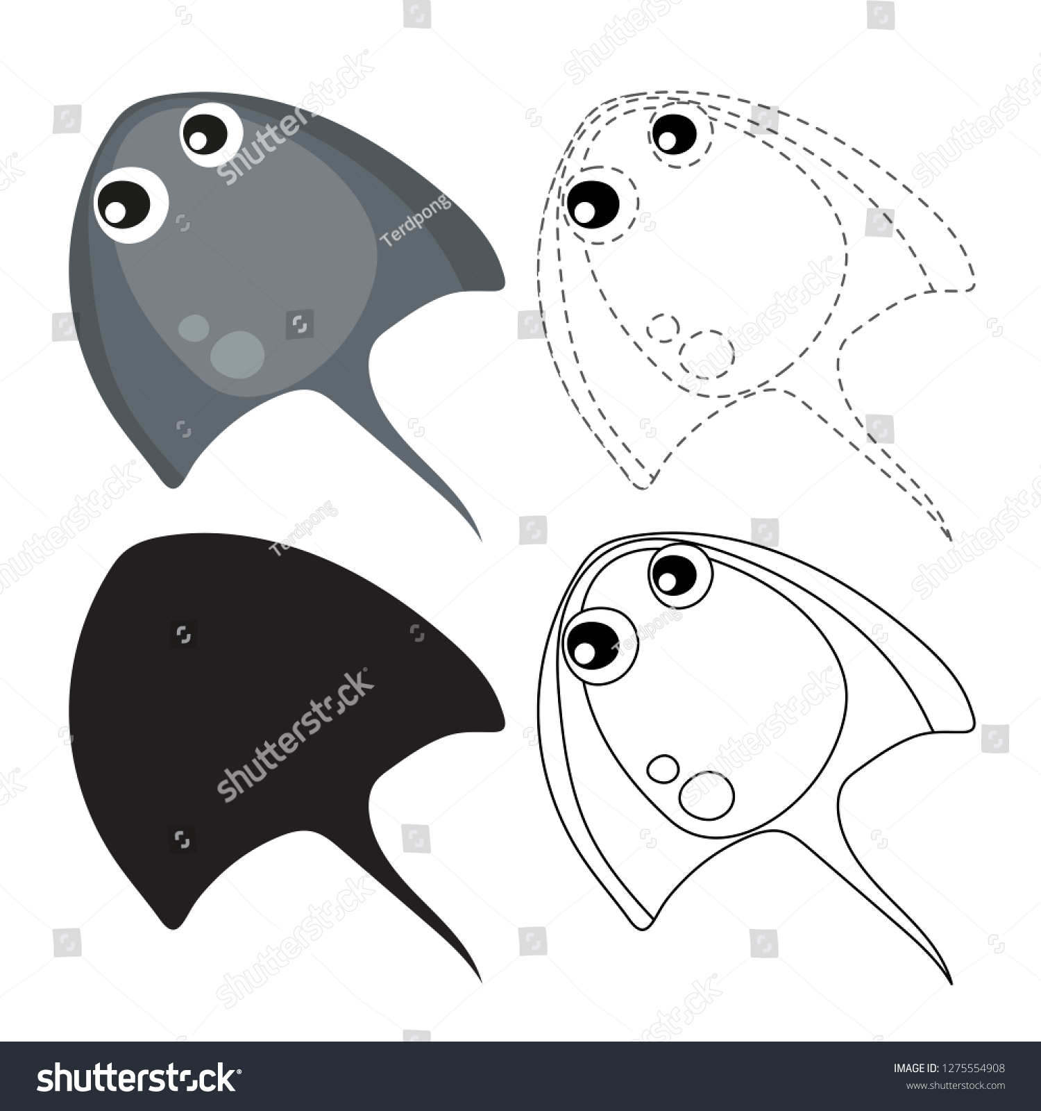 Stingray Worksheet Vector Design Stock Vector (Royalty Free) 1275554908 ...