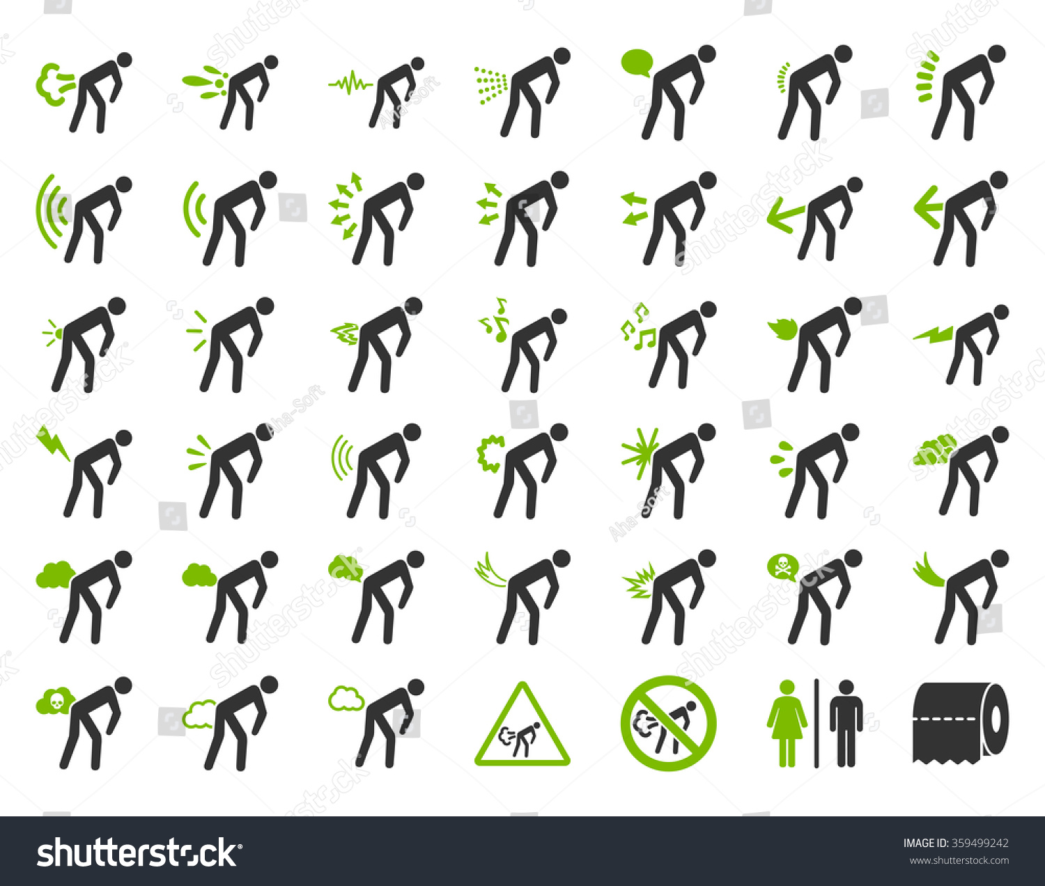 Stink Men Icon Collection Stock Vector (Royalty Free) 359499242 ...