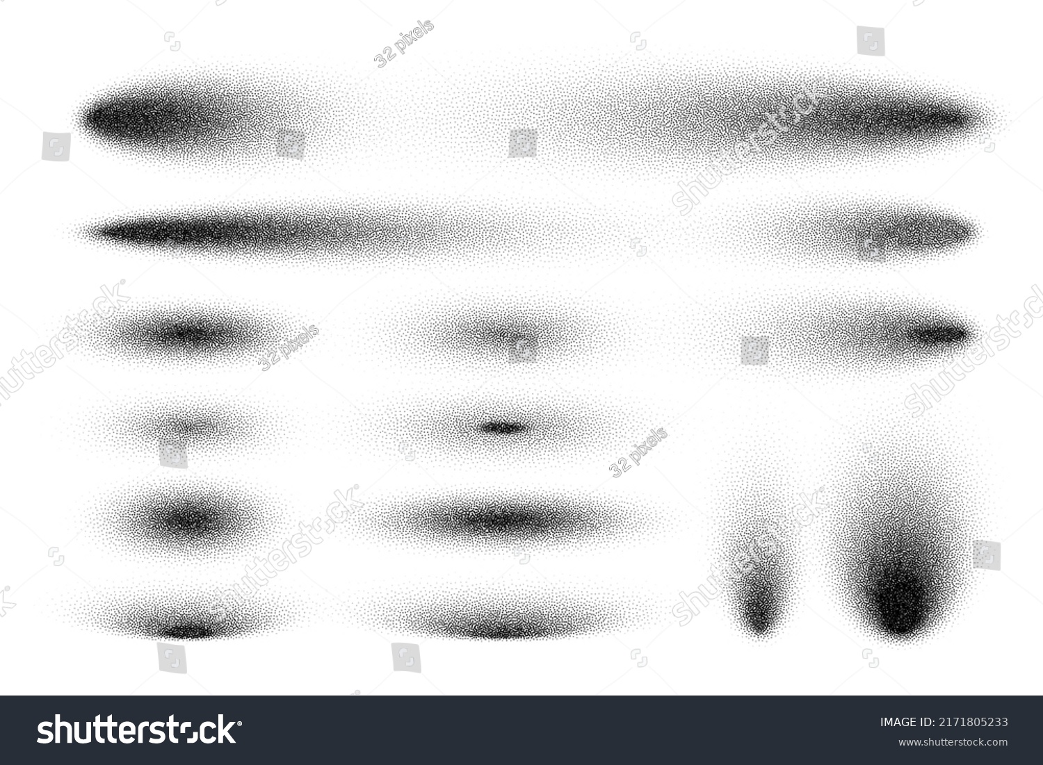 Stipple Shadows Set Dotted Design Elements Stock Vector (Royalty Free ...