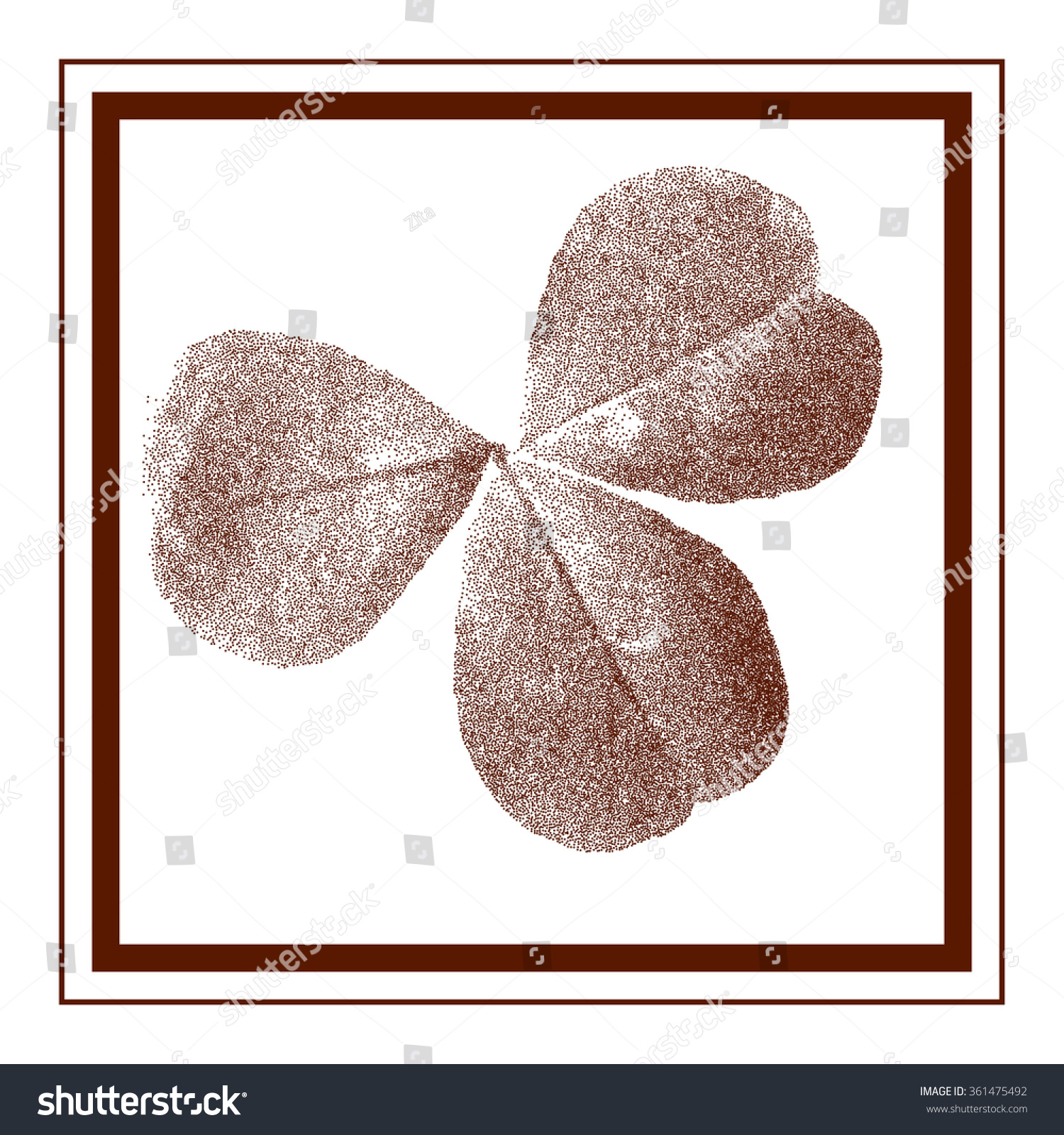 Stippled Cloverleaf Old Style Vector Illutration: vector de stock ...