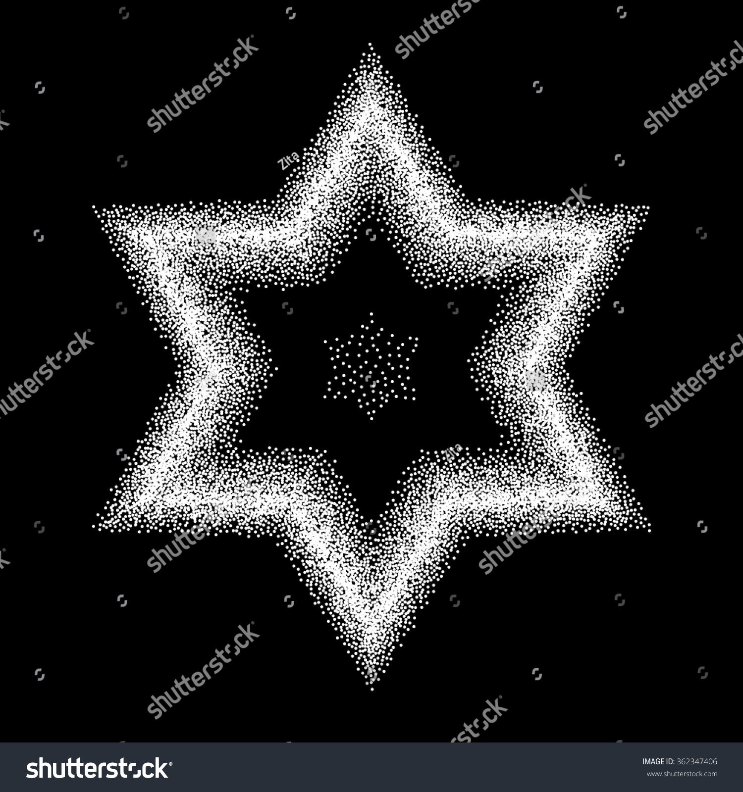 Stippled Sixpointed Star Vector Illustration Stock Vector (Royalty Free ...