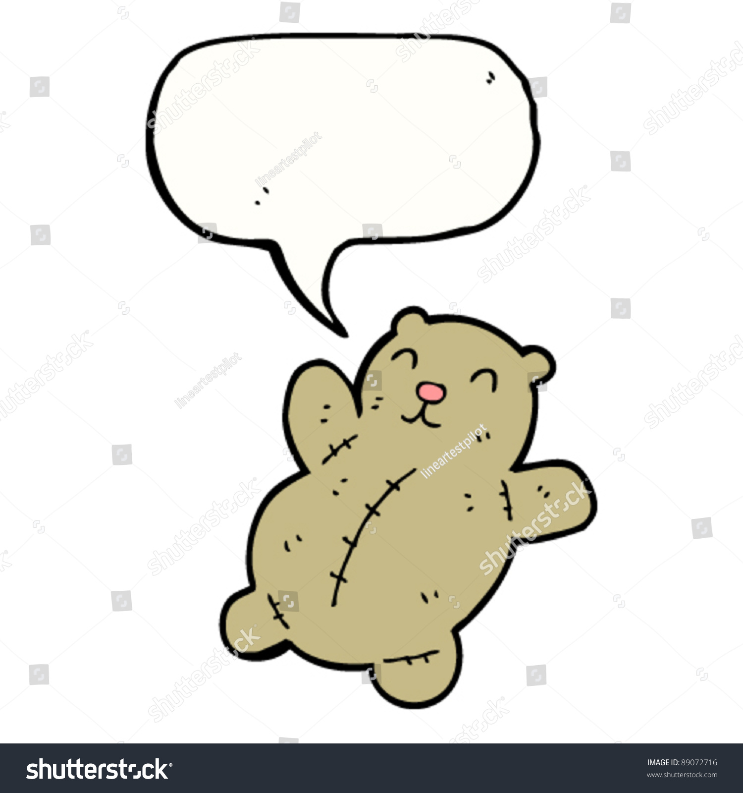 Stitched Teddy Bear Cartoon Stock Vector (Royalty Free) 89072716 ...