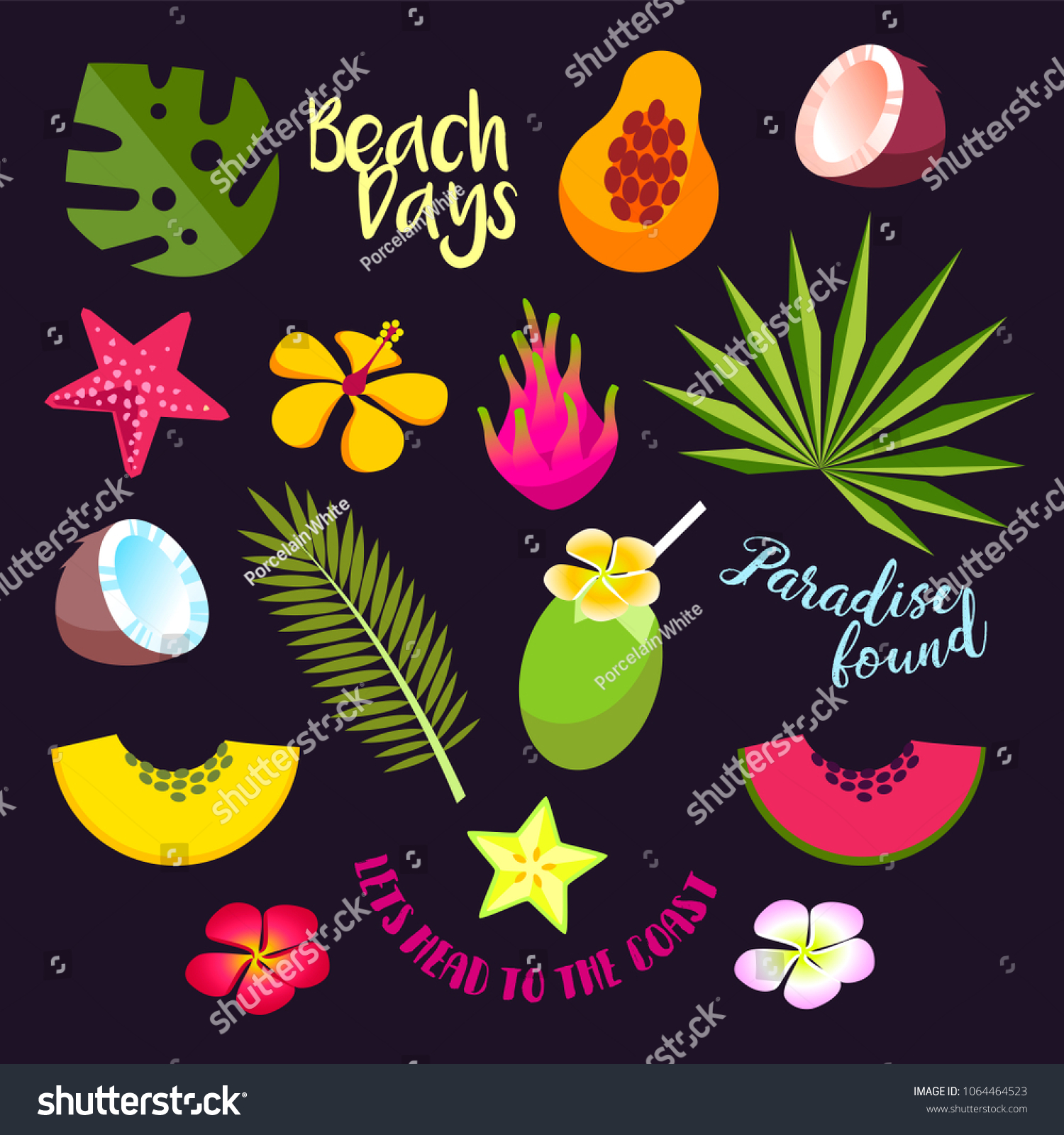 Stock Vector Summer Items Template Vector Stock Vector (Royalty Free ...
