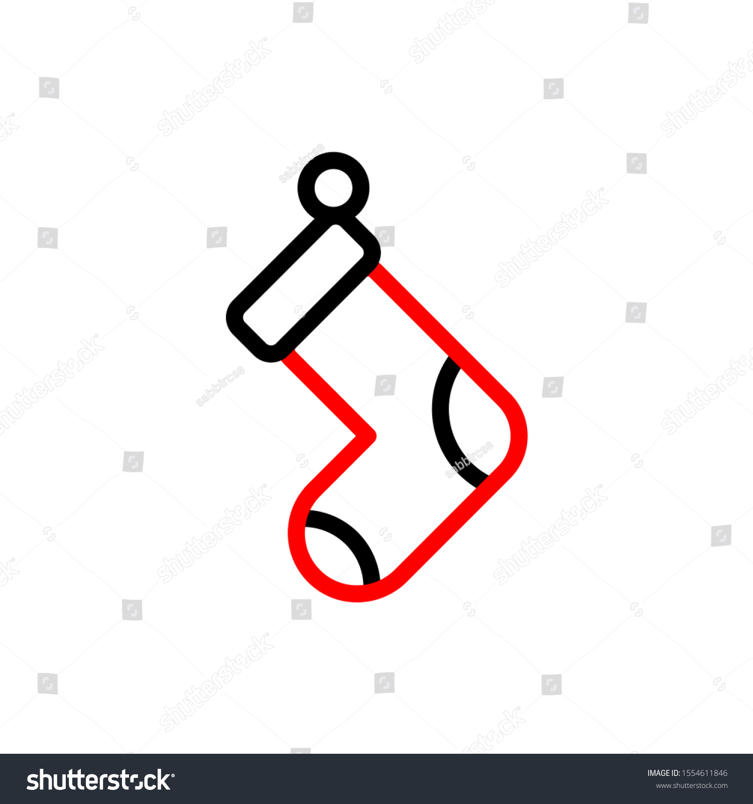 Stocking Vector Icon Stock Vector (Royalty Free) 1554611846 | Shutterstock