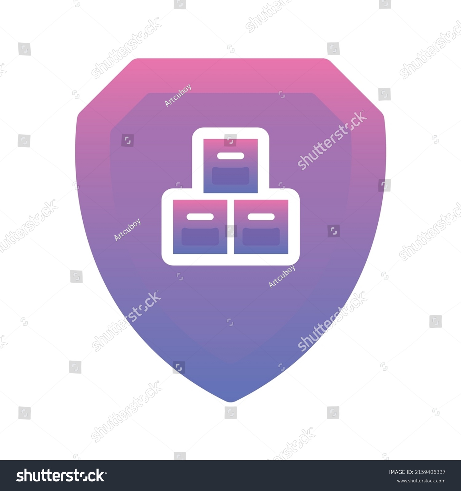 Stockpile Shield Logo Gradient Design Template Stock Vector (Royalty ...