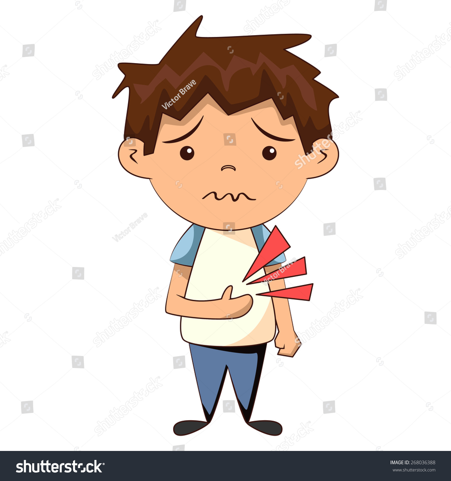 Stomach Ache Vector Illustration Stock Vector 268036388 - Shutterstock