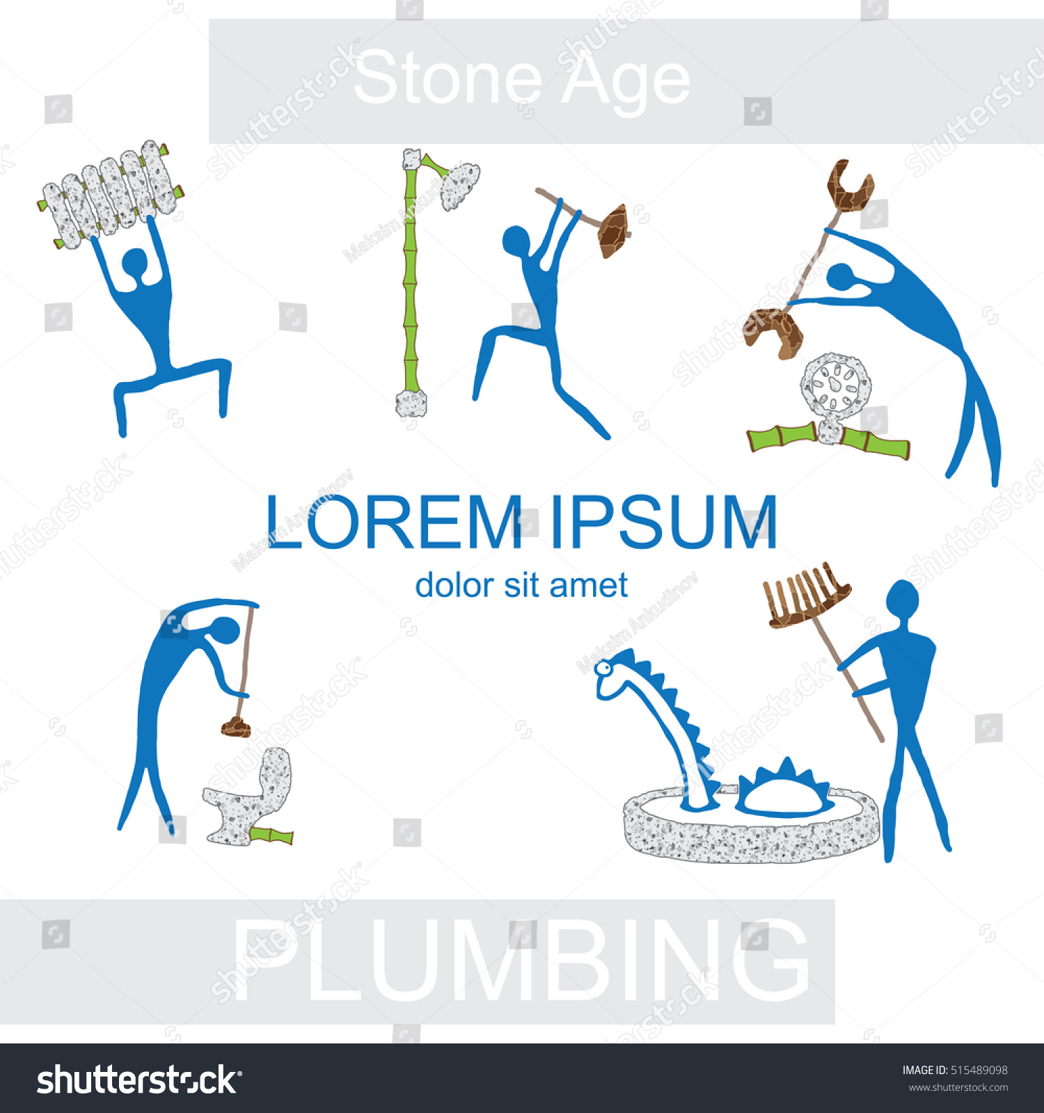 Stone Age Plumbing Stock Vector (Royalty Free) 515489098 | Shutterstock