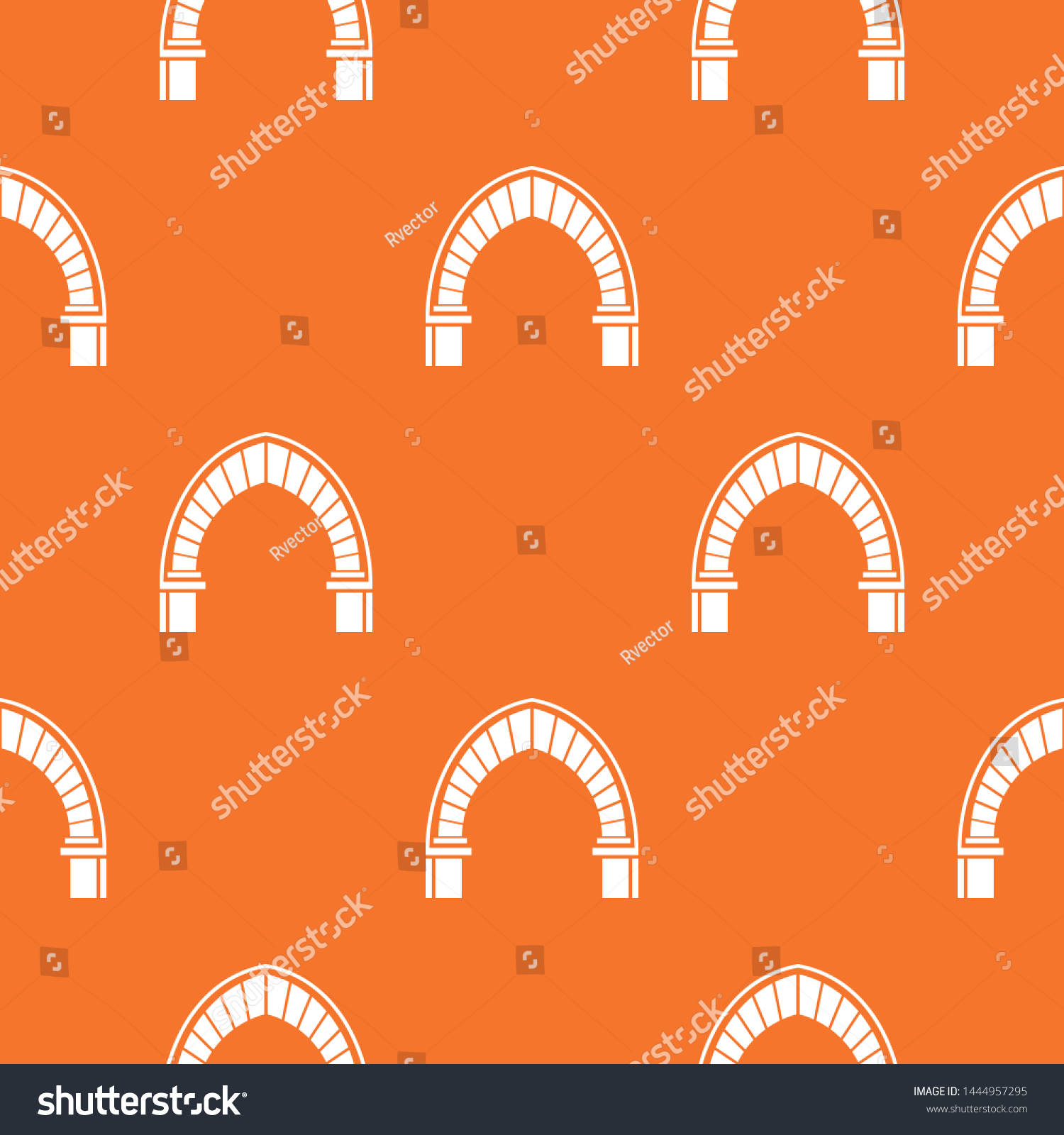 Stone Arch Pattern Vector Orange Any Stock Vector (Royalty Free) 1444957295