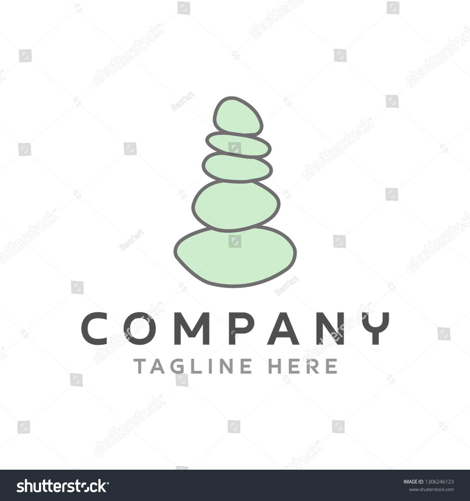 Stone Balance Logo Design Vector Stock Vector (Royalty Free) 1306246123