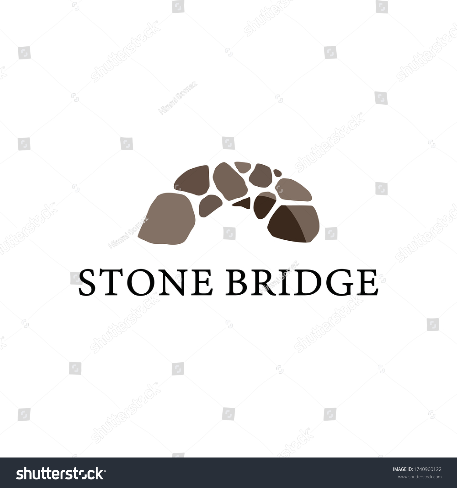 Stone Bridge Logo Icon Vector Stock Vector (Royalty Free) 1740960122