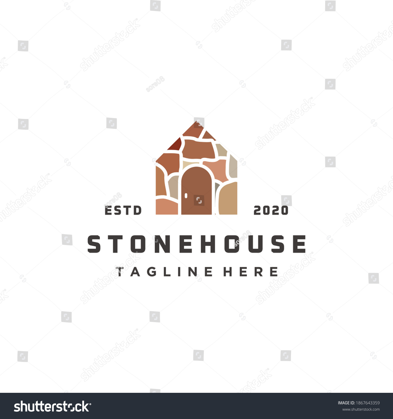 Stone House Logo Design Icon Vector Stock Vector (Royalty Free ...