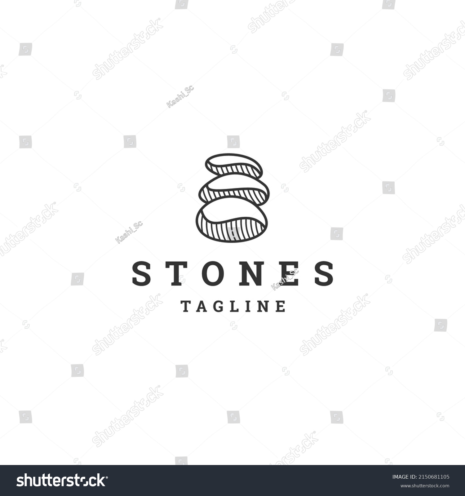 Stone Line Logo Icon Design Template Stock Vector (Royalty Free ...
