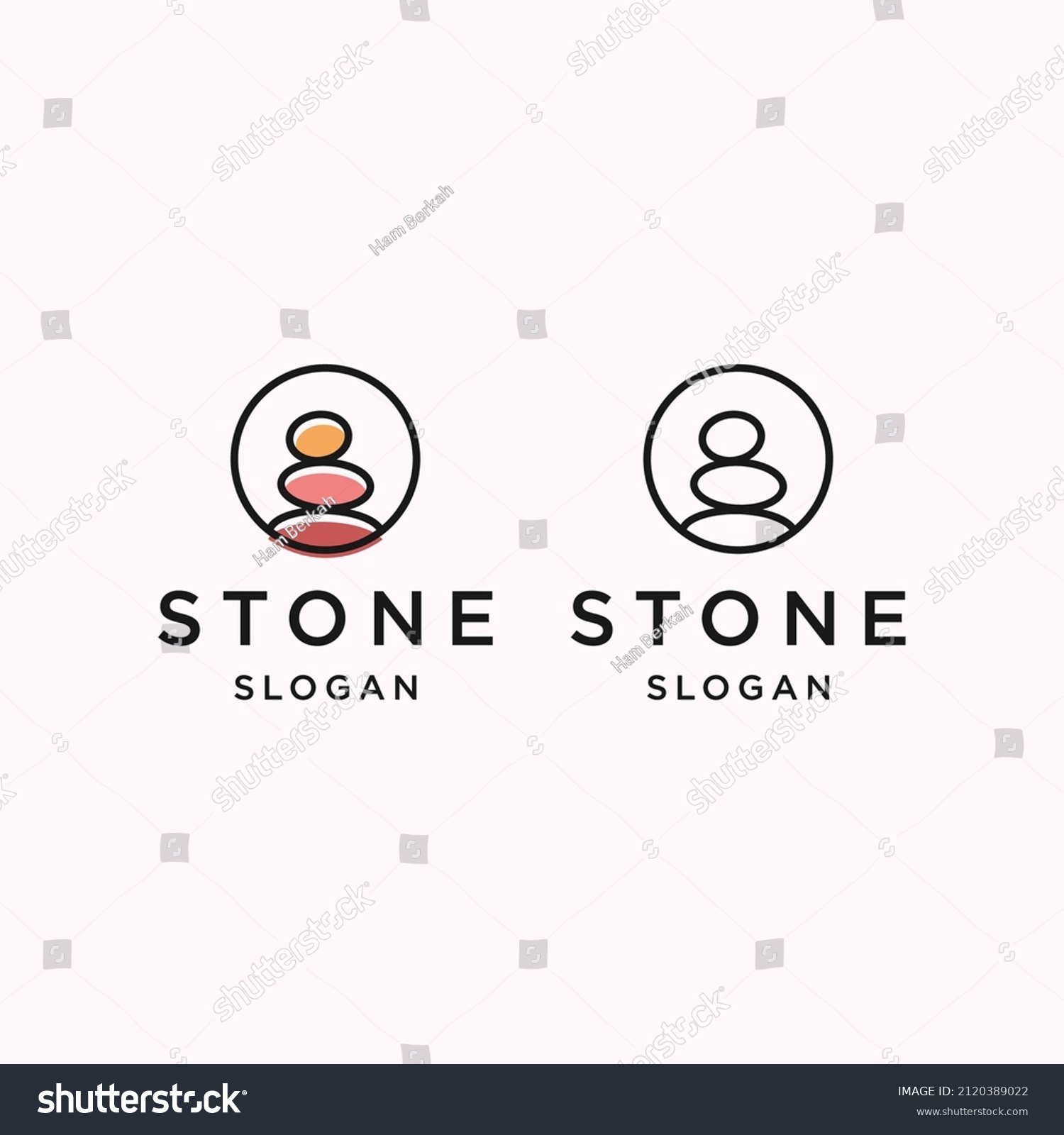 Stone Logo Icon Flat Design Template Stock Vector (Royalty Free ...