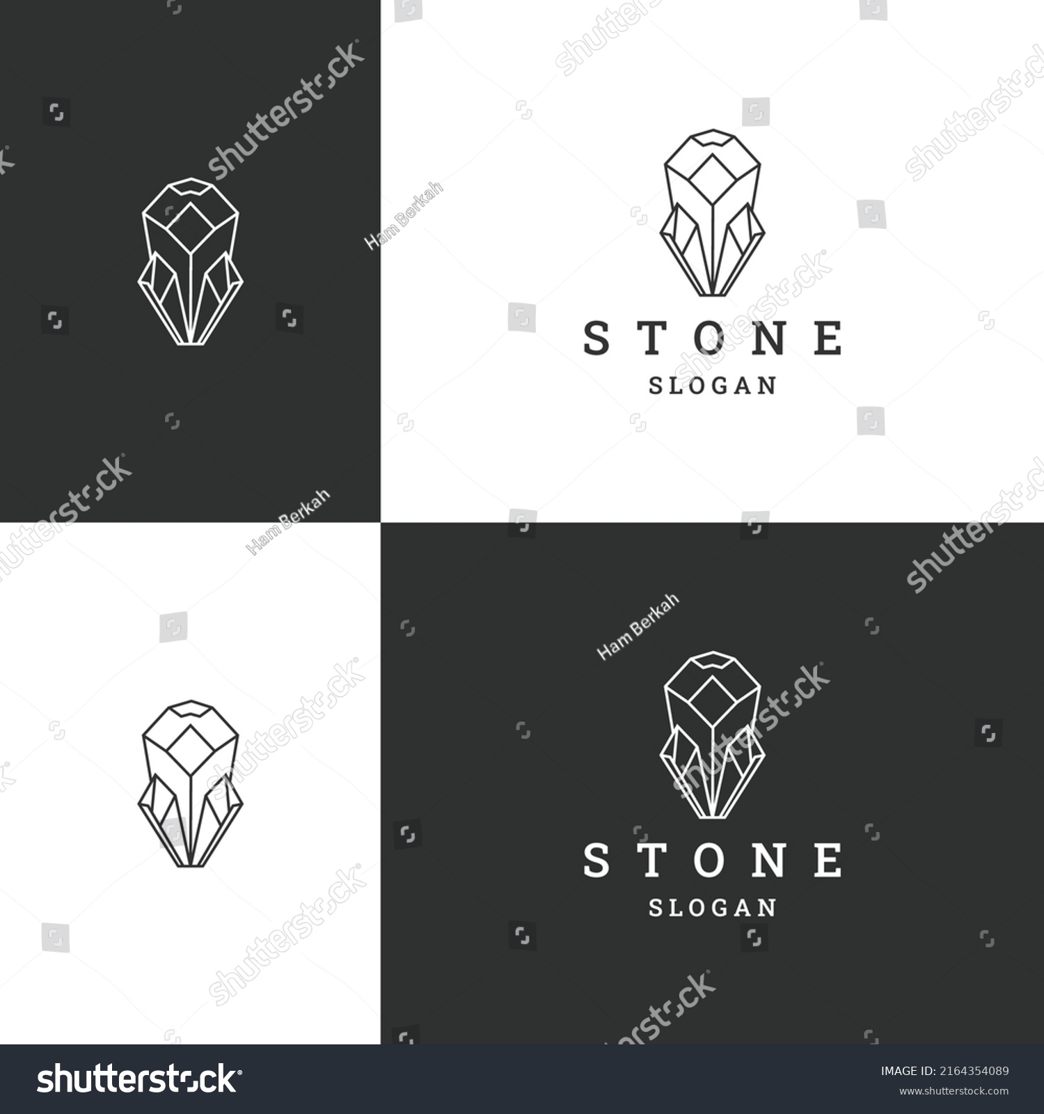 Stone Logo Icon Flat Design Template Stock Vector (Royalty Free ...