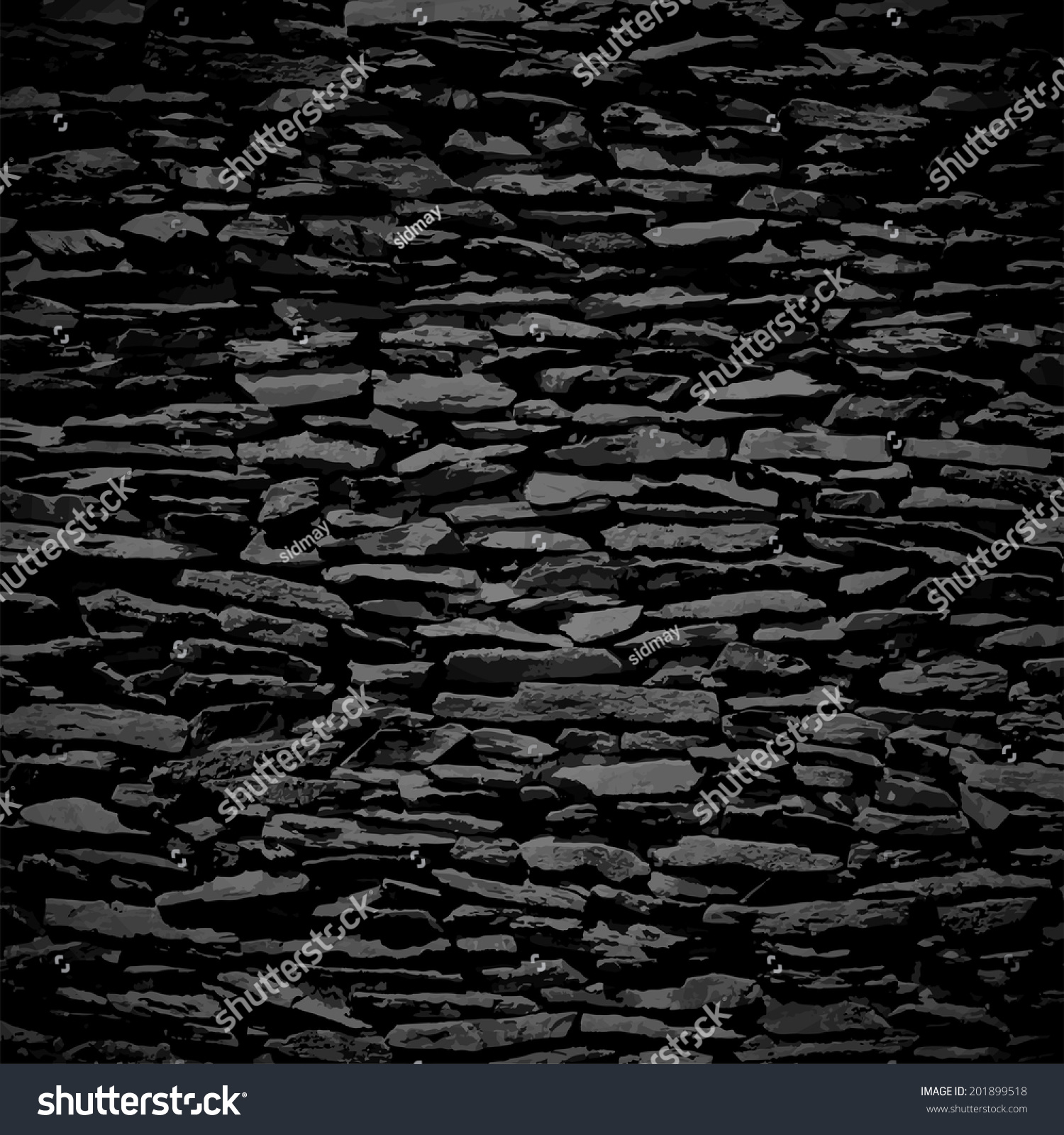 Stone Wall Black Relief Texture Shadow Stock Vector (Royalty Free ...
