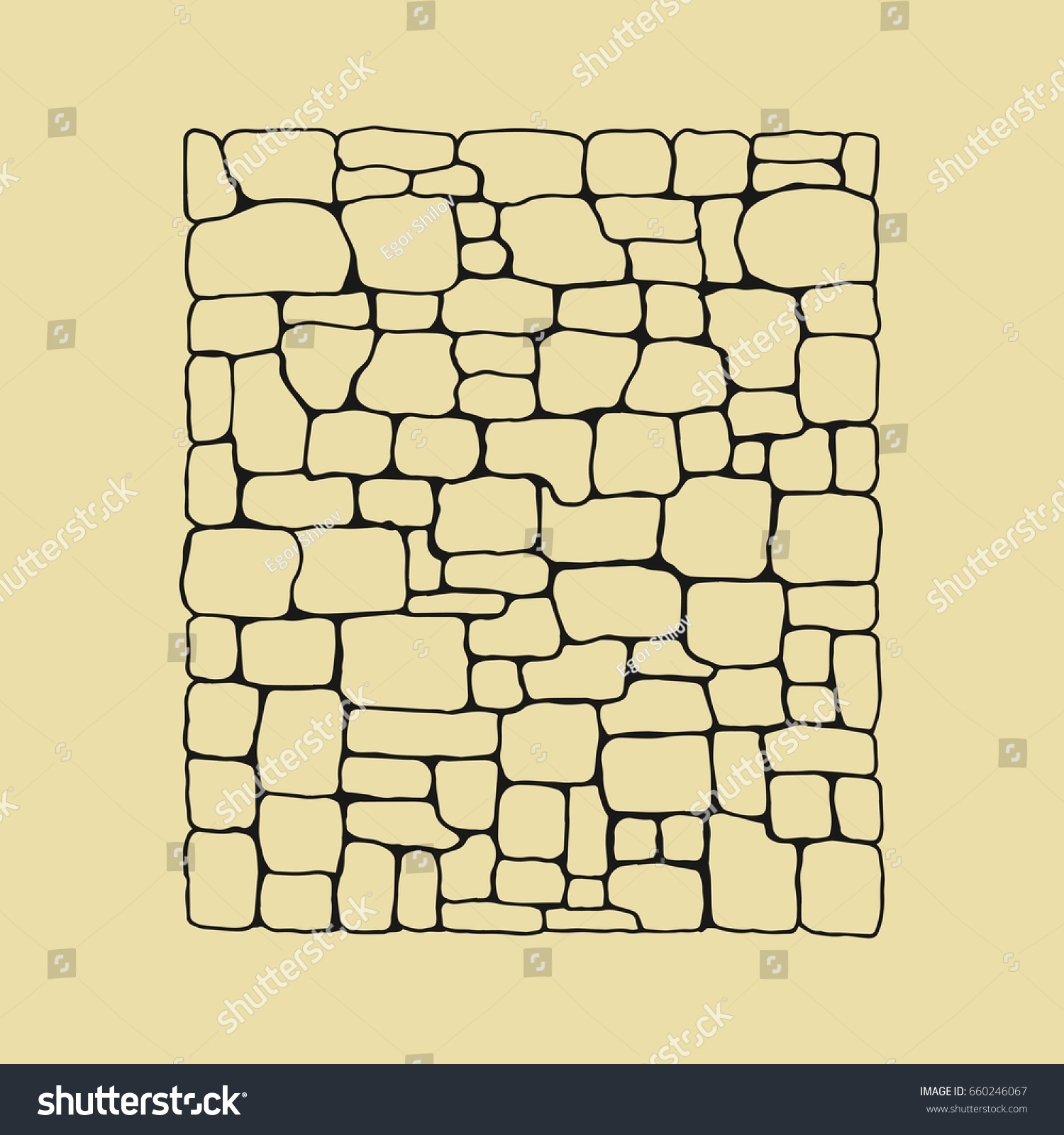 Stone Wall Sketch Hand Drawing Vector Stock Vector (Royalty Free) 660246067