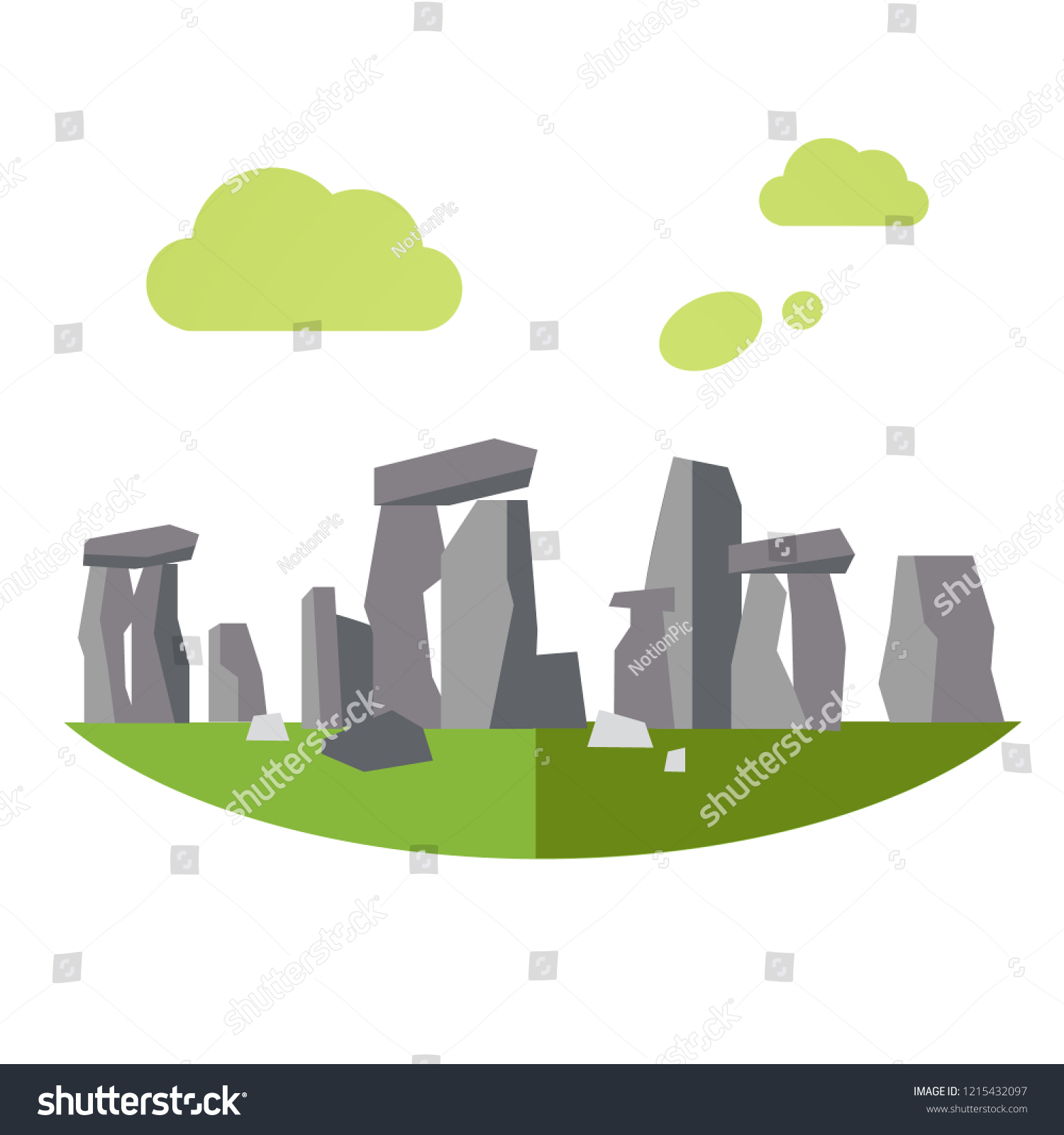 Stonehenge Vector Illustration Flat Style Stock Vector (Royalty Free ...