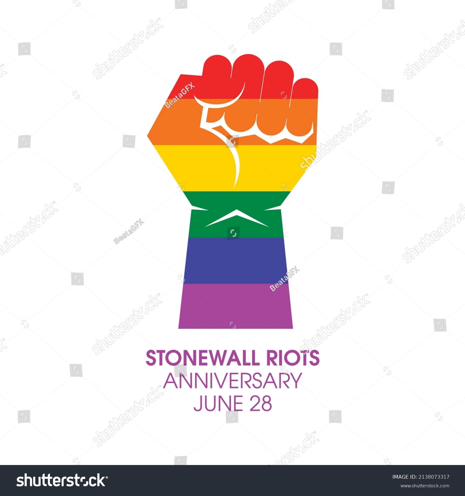 Stonewall Riots Anniversary Vector Rainbow Lgbt Stock Vector (Royalty ...