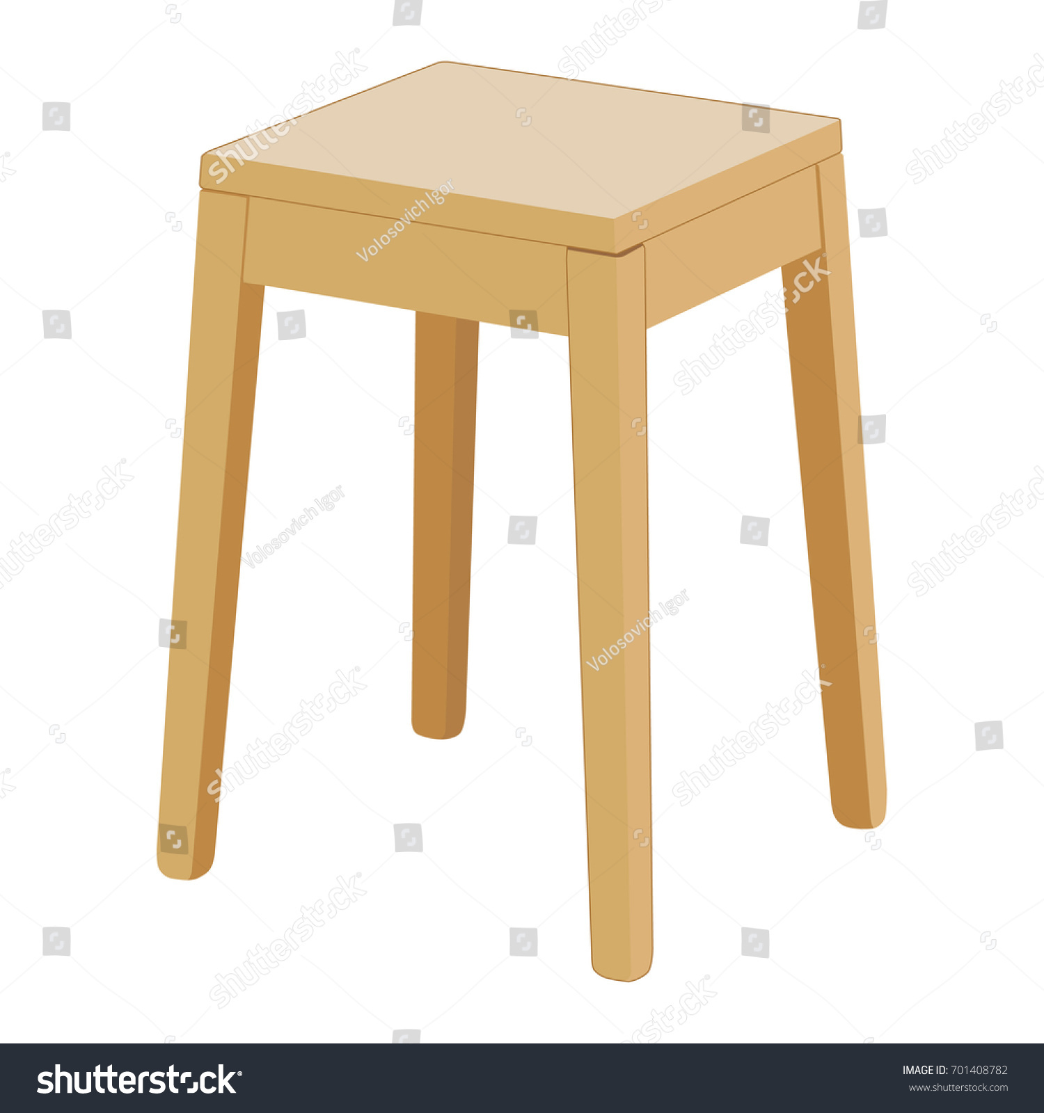 Stool Realistic Vector Illustration Isolated: เวกเตอร์สต็อก (ปลอดค่า ...