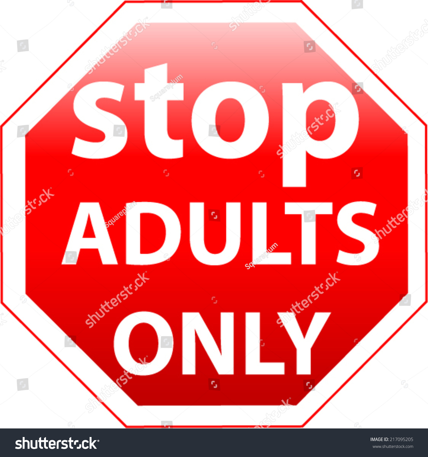 Stop Adults Only Vector Sign 库存矢量图（免版税）217095205 | Shutterstock