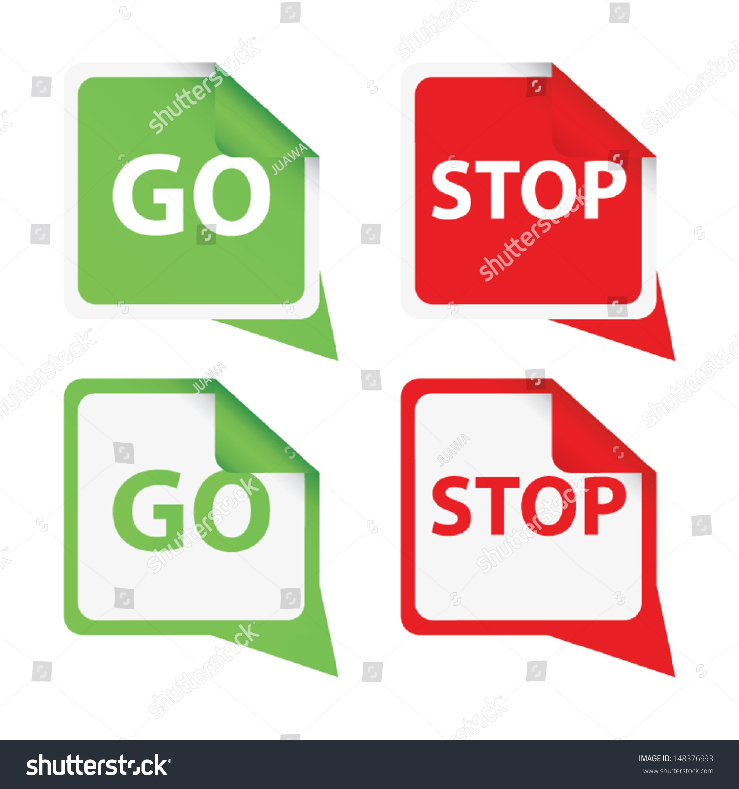 Stop Go Vector Illustration Signs Stock Vector (Royalty Free) 148376993 ...