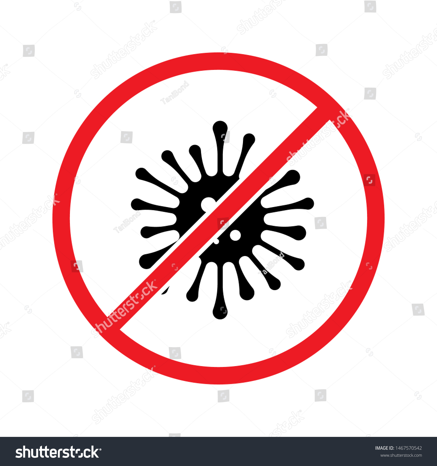 Stop Bacteria Sign Simple Design Stock Vector (Royalty Free) 1467570542 ...