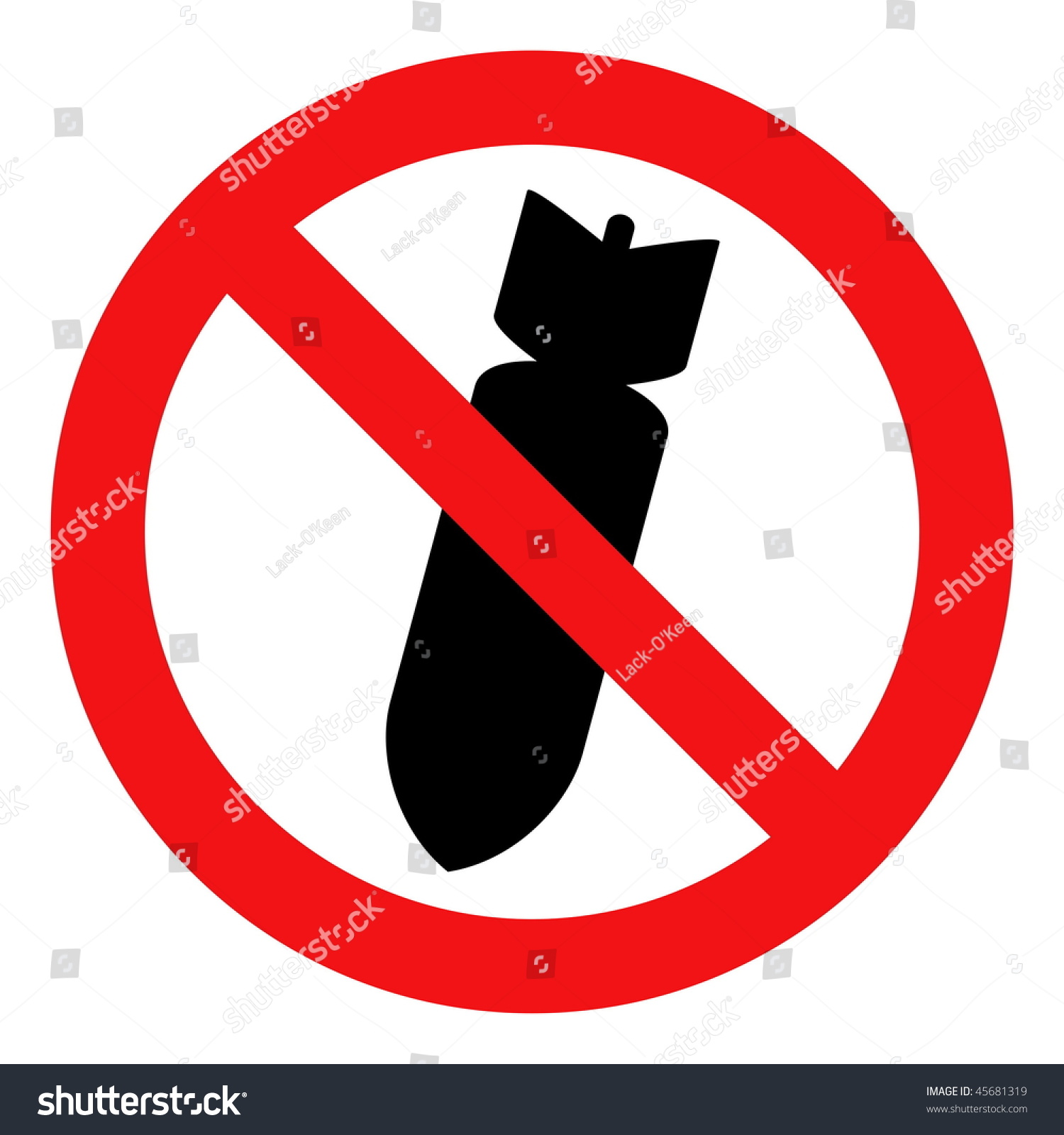 Stop Bombing Sign Stock Vector 45681319 - Shutterstock