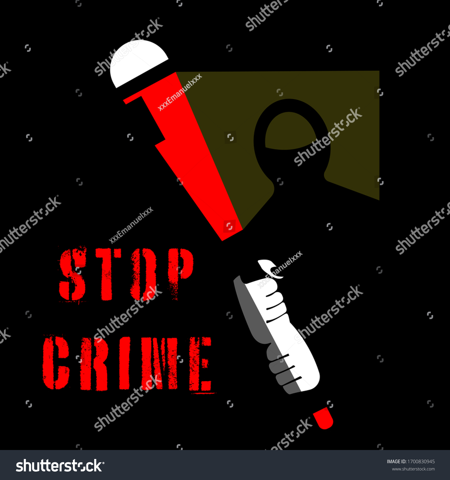Stop Crime Banner Vector Graphics Stock Vector (Royalty Free) 1700830945