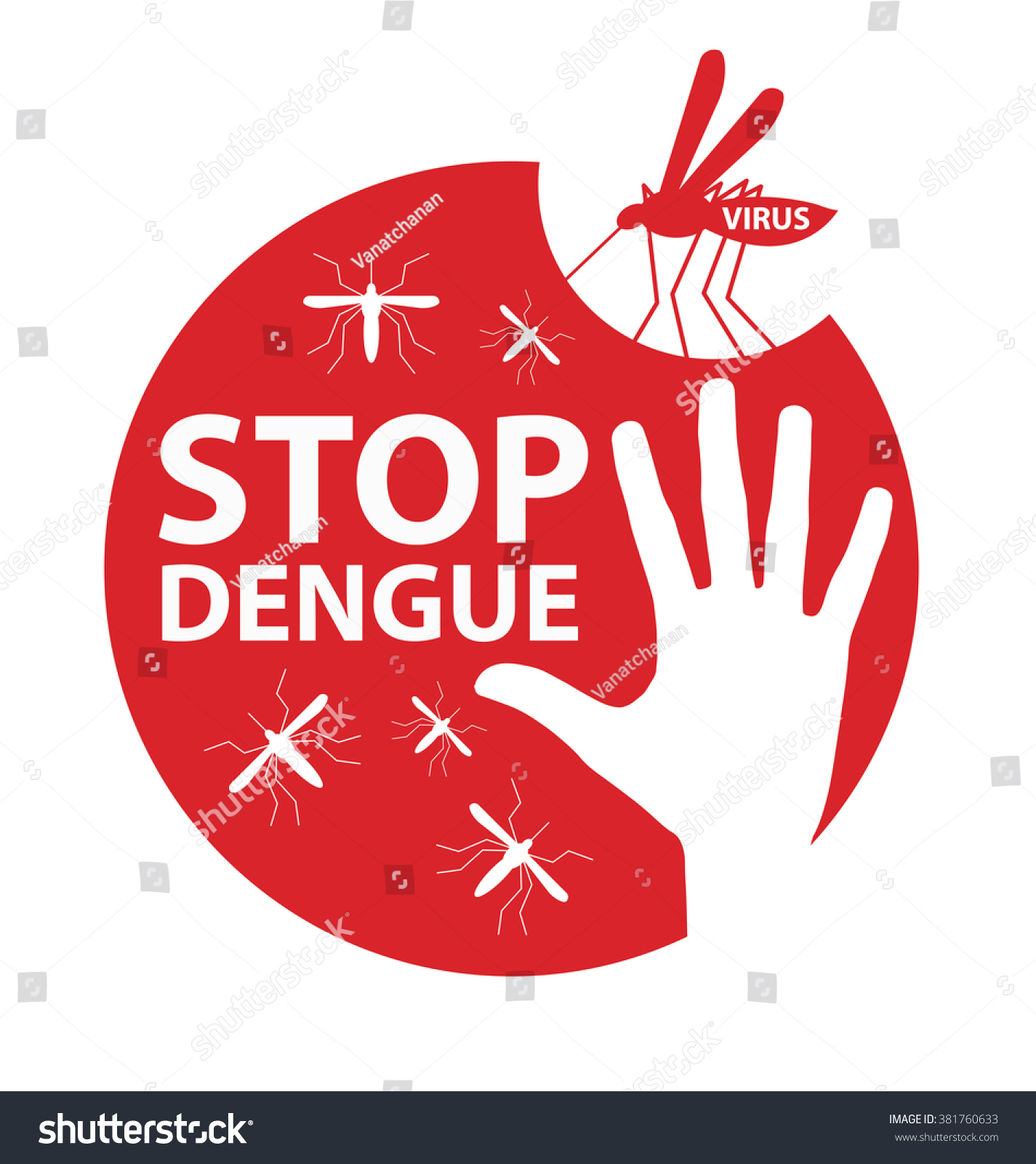 Stop Dengue Sign Vector Illustration Stock Vector (Royalty Free) 381760633