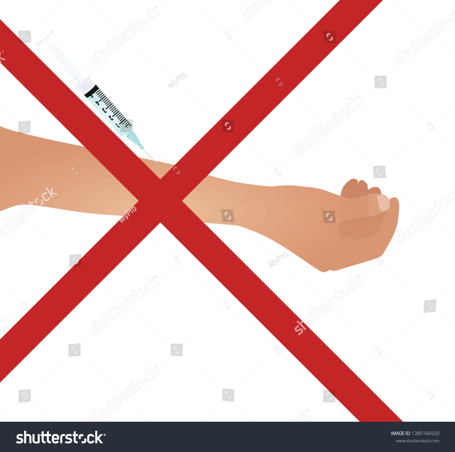 Stop Drug Concept Vector Illustration Stock Vector (Royalty Free ...