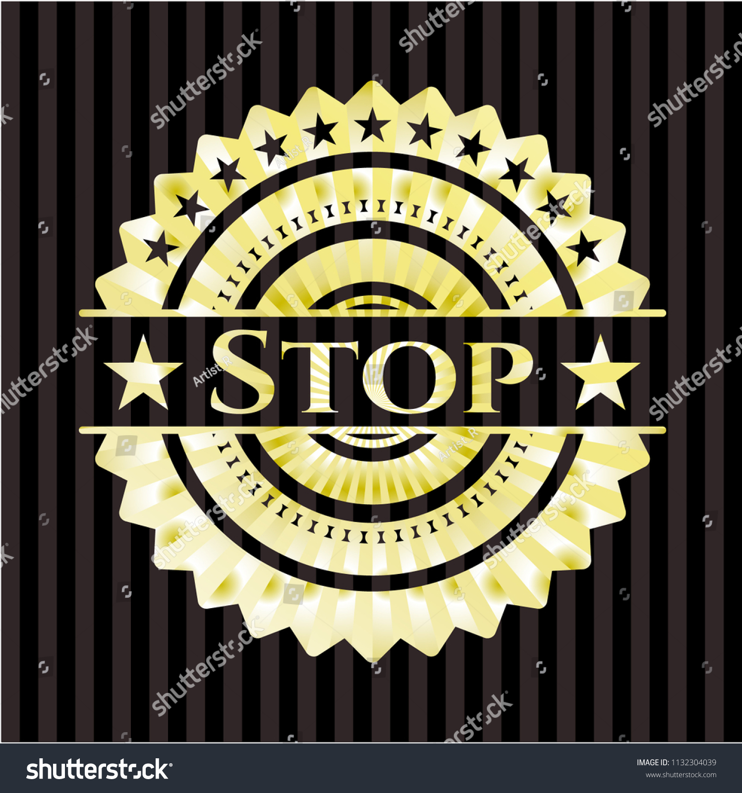 Stop Gold Emblem Stock Vector (Royalty Free) 1132304039 | Shutterstock