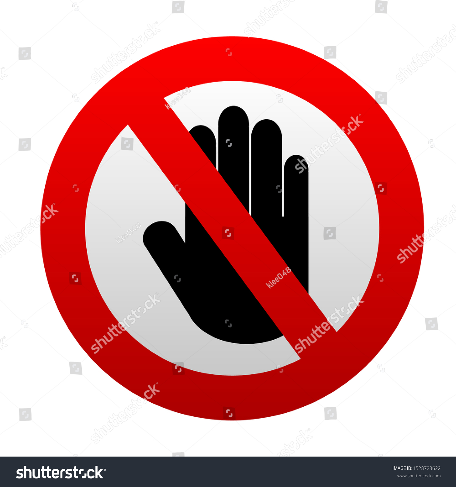 Stop Hand Forbidden Sign Vector Icon Stock Vector (Royalty Free) 1528723622