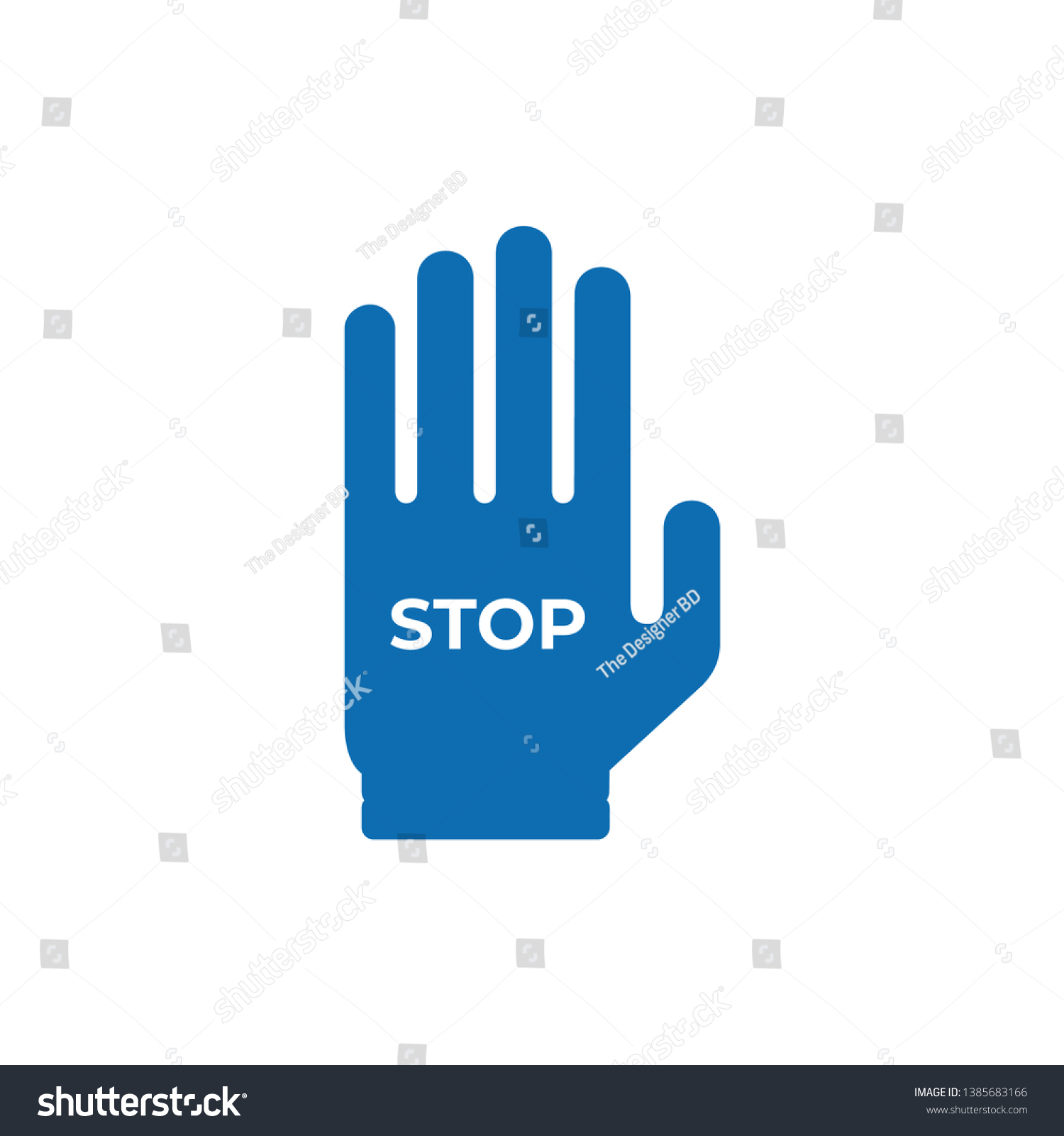 Stop Hand Gesture Icon Stop Answer Stock Vector (Royalty Free ...