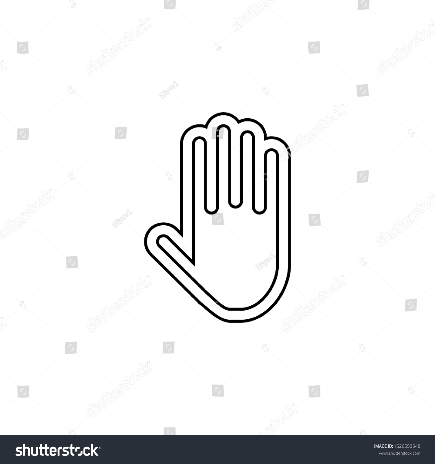 Stop Hand Icon Warning Symbol Stock Vector (Royalty Free) 1526553548 ...