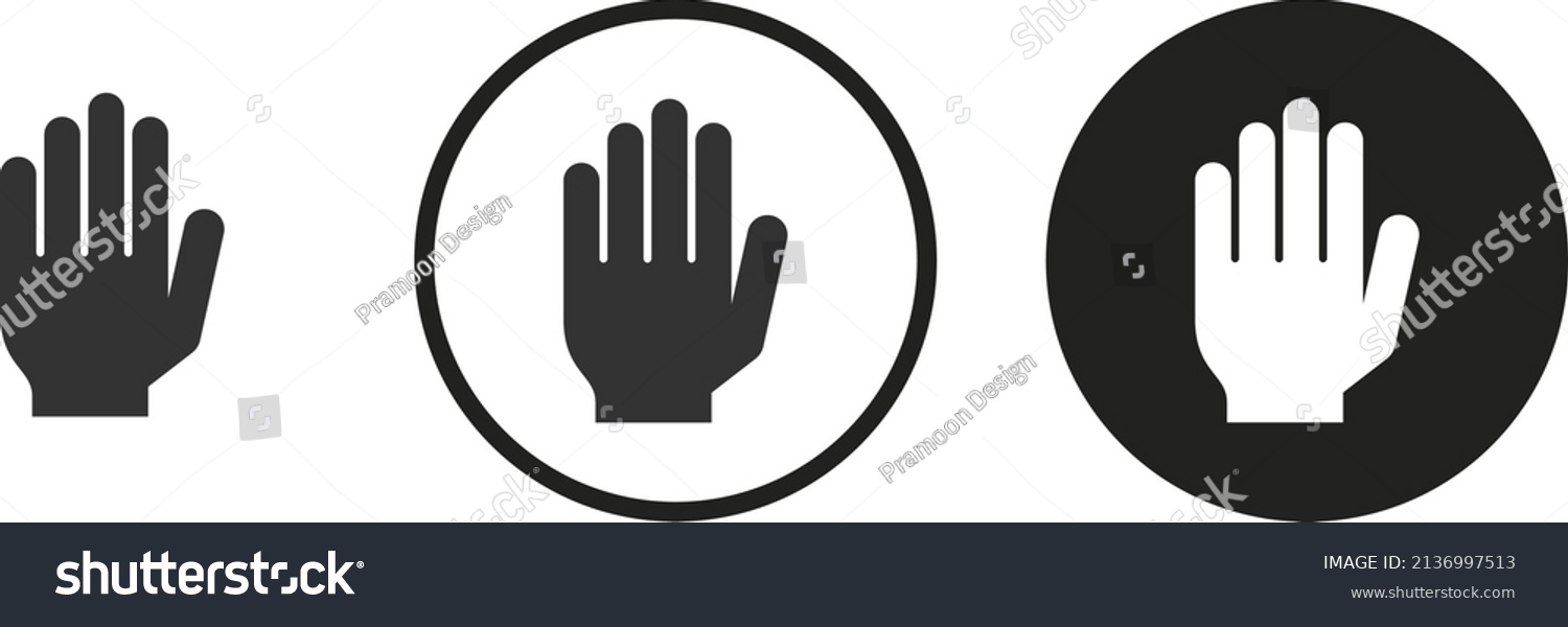 Stop Hand Icon Web Icon Set Stock Vector (Royalty Free) 2136997513 ...