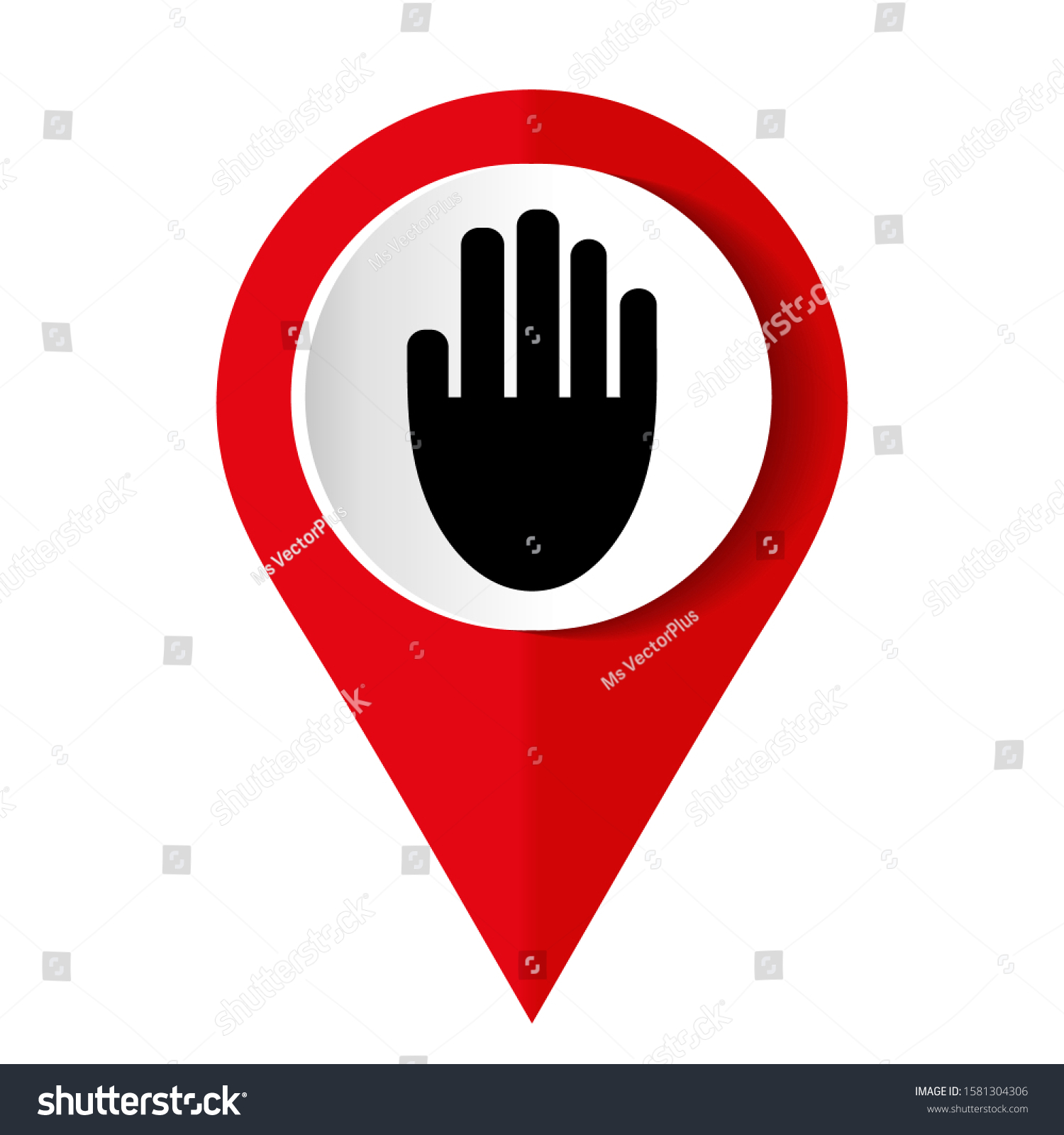 Stop Hand Logo Vector Illustration Stock Vector (Royalty Free ...