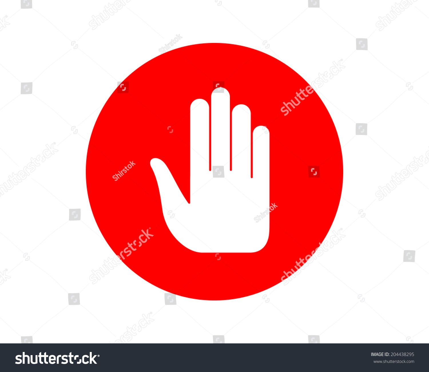 Stop Hand Sign Stock Vector (Royalty Free) 204438295