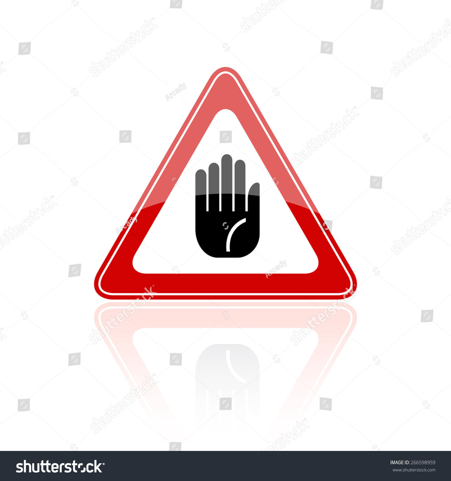 Stop Hand Sign Stock Vector (Royalty Free) 266598959 | Shutterstock
