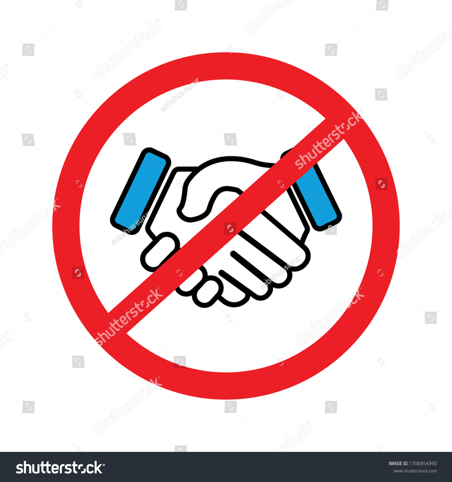 Stop Handshake Symbol Avoid Covid19 Design Stock Vector (Royalty Free ...