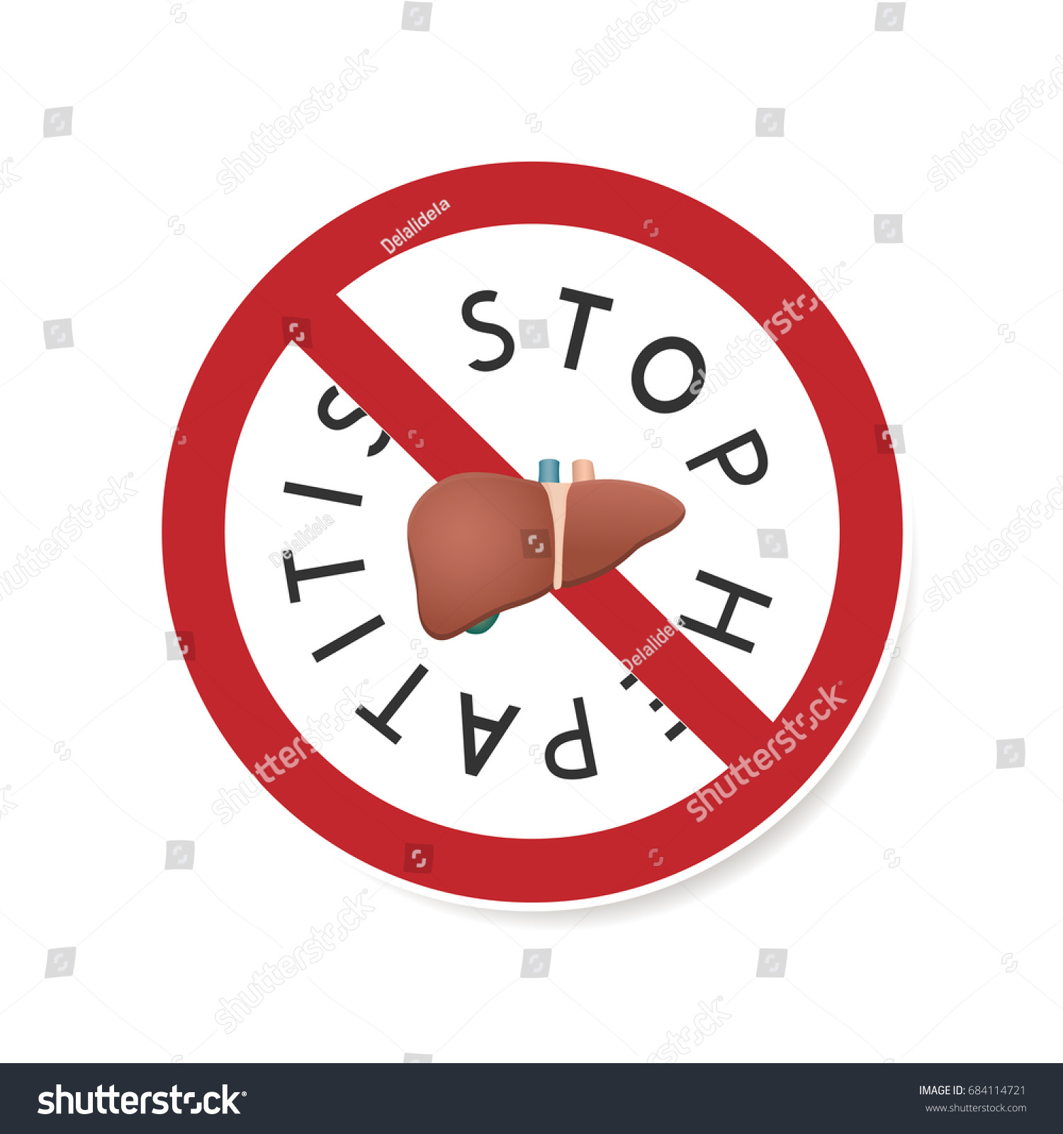 Stop Hepatitis Vector Symbol Concept Stock Vector (Royalty Free ...